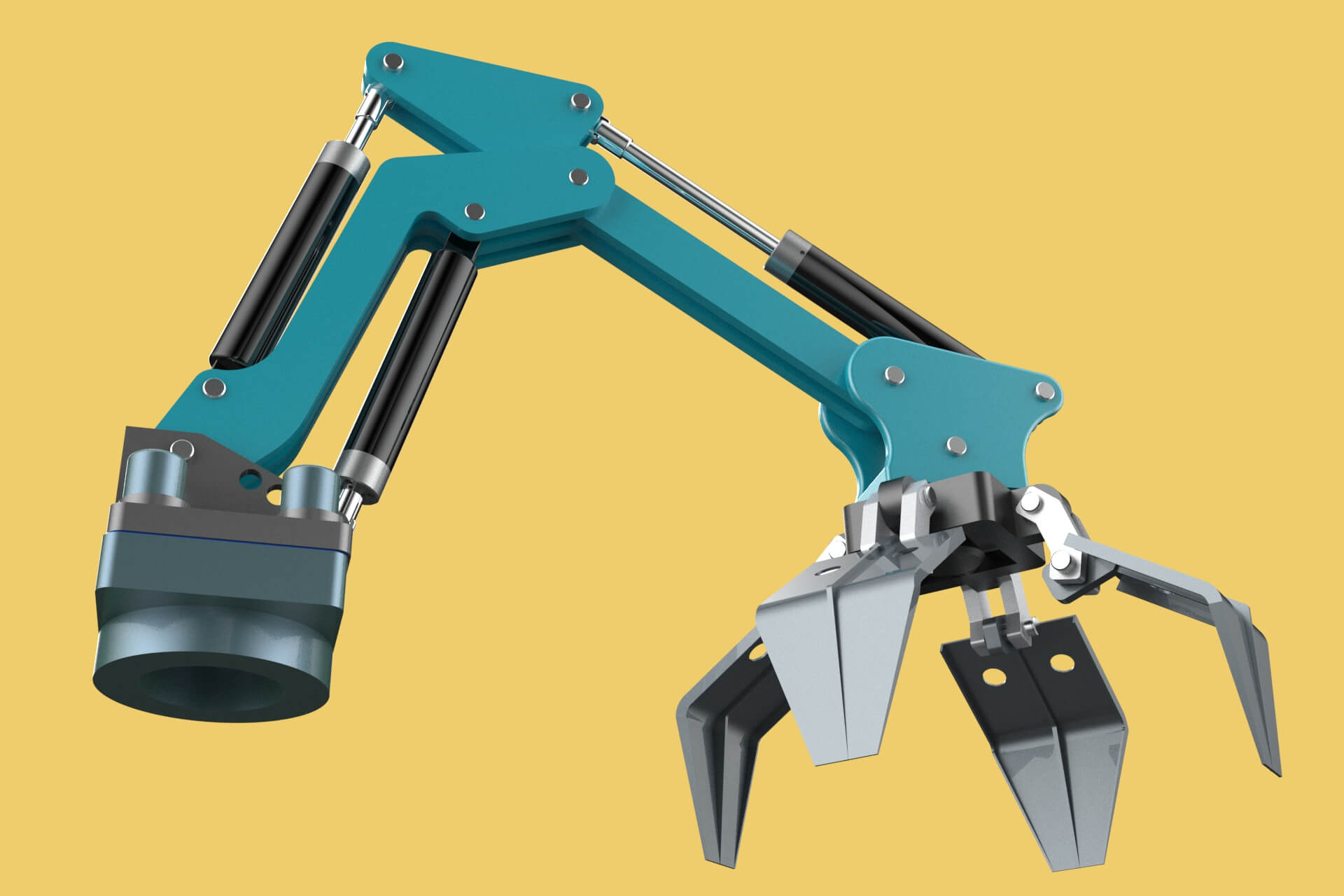 Scrap Rubbish Garbage Waste Loader Grabber Crane Lifting Ton - 3D Model ...