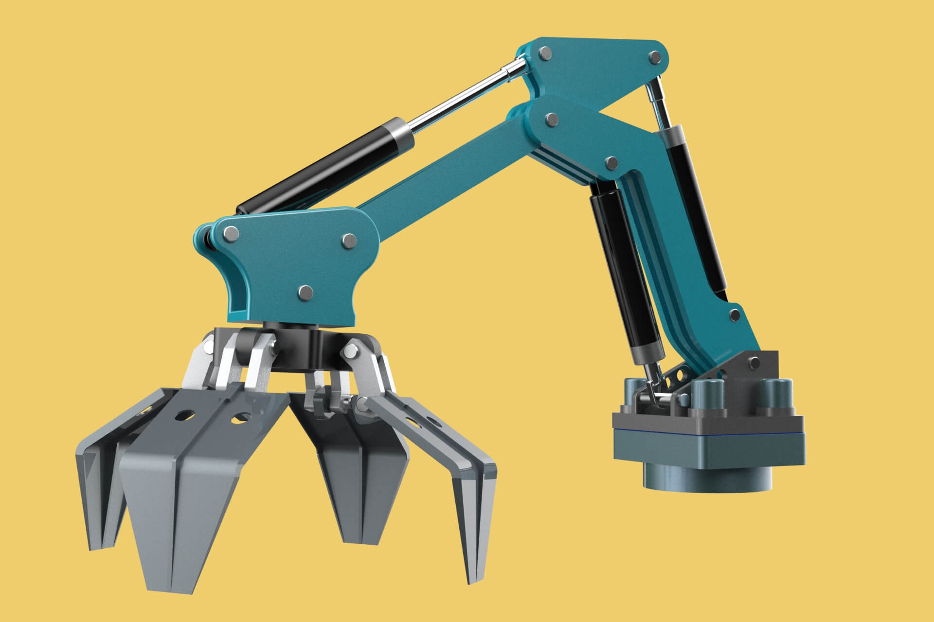 Scrap Rubbish Garbage Waste Loader Grabber Crane Lifting Ton - 3D Model ...