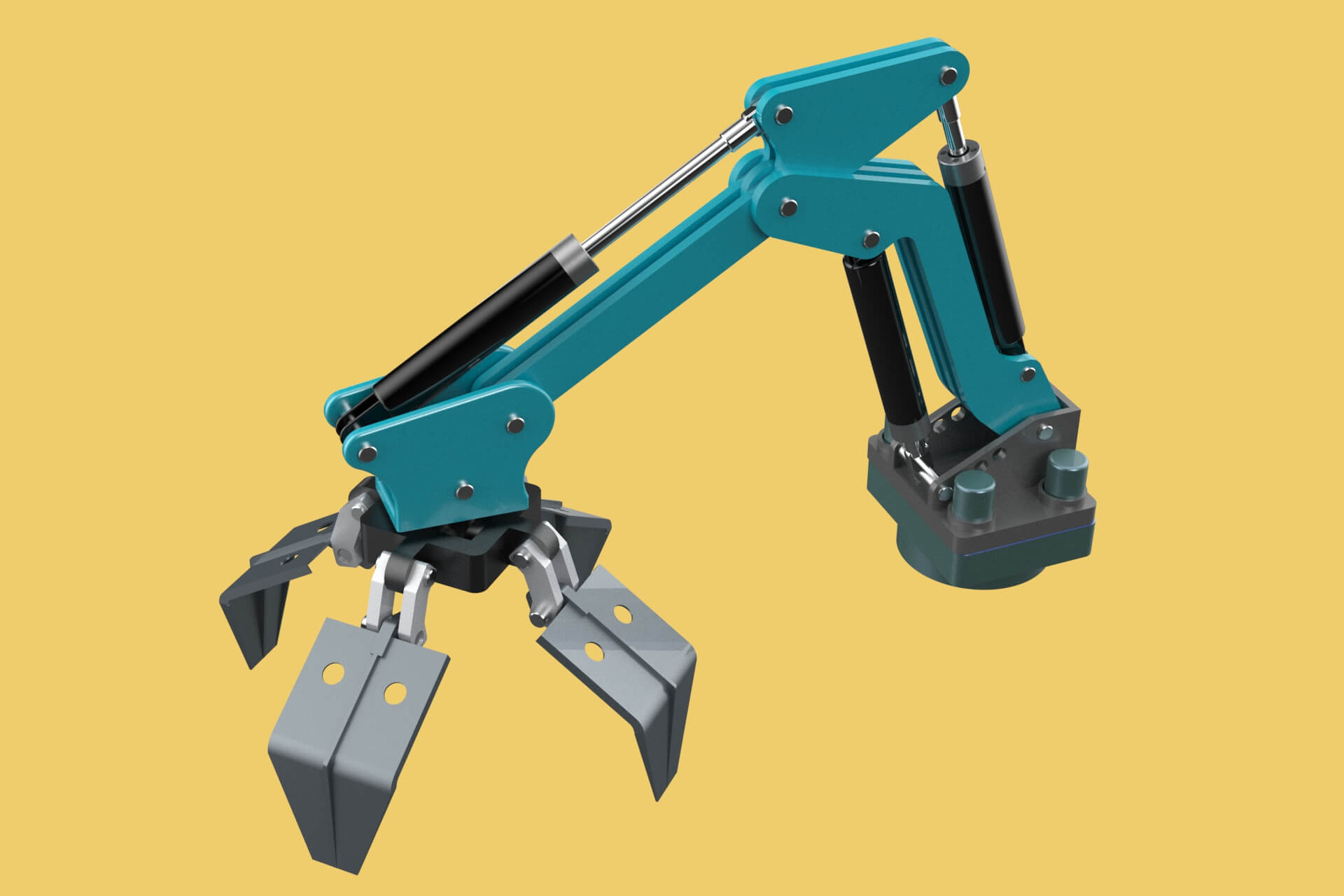 Scrap Rubbish Garbage Waste Loader Grabber Crane Lifting Ton - 3D Model ...