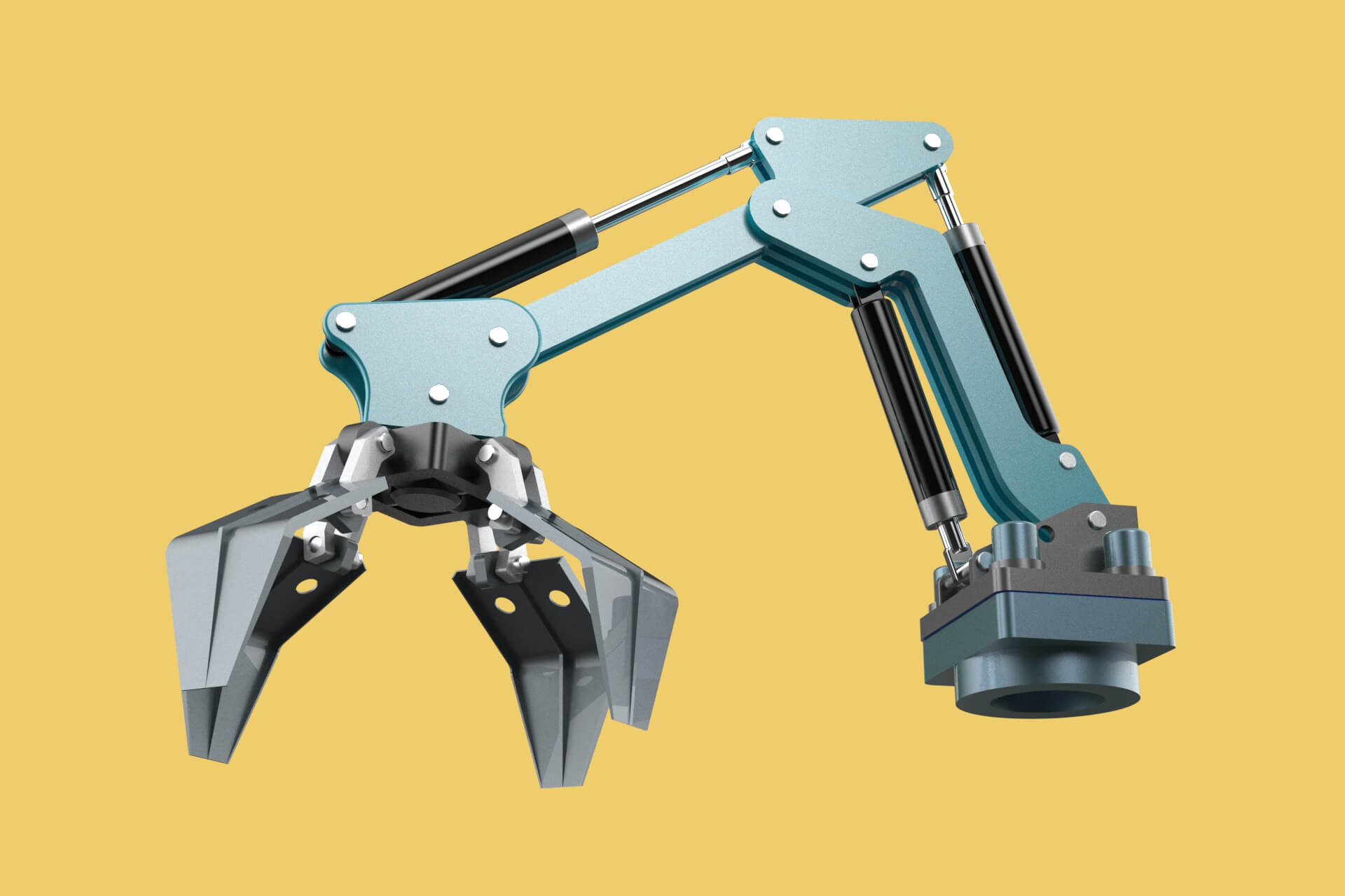 Scrap Rubbish Garbage Waste Loader Grabber Crane Lifting Ton - 3D Model ...