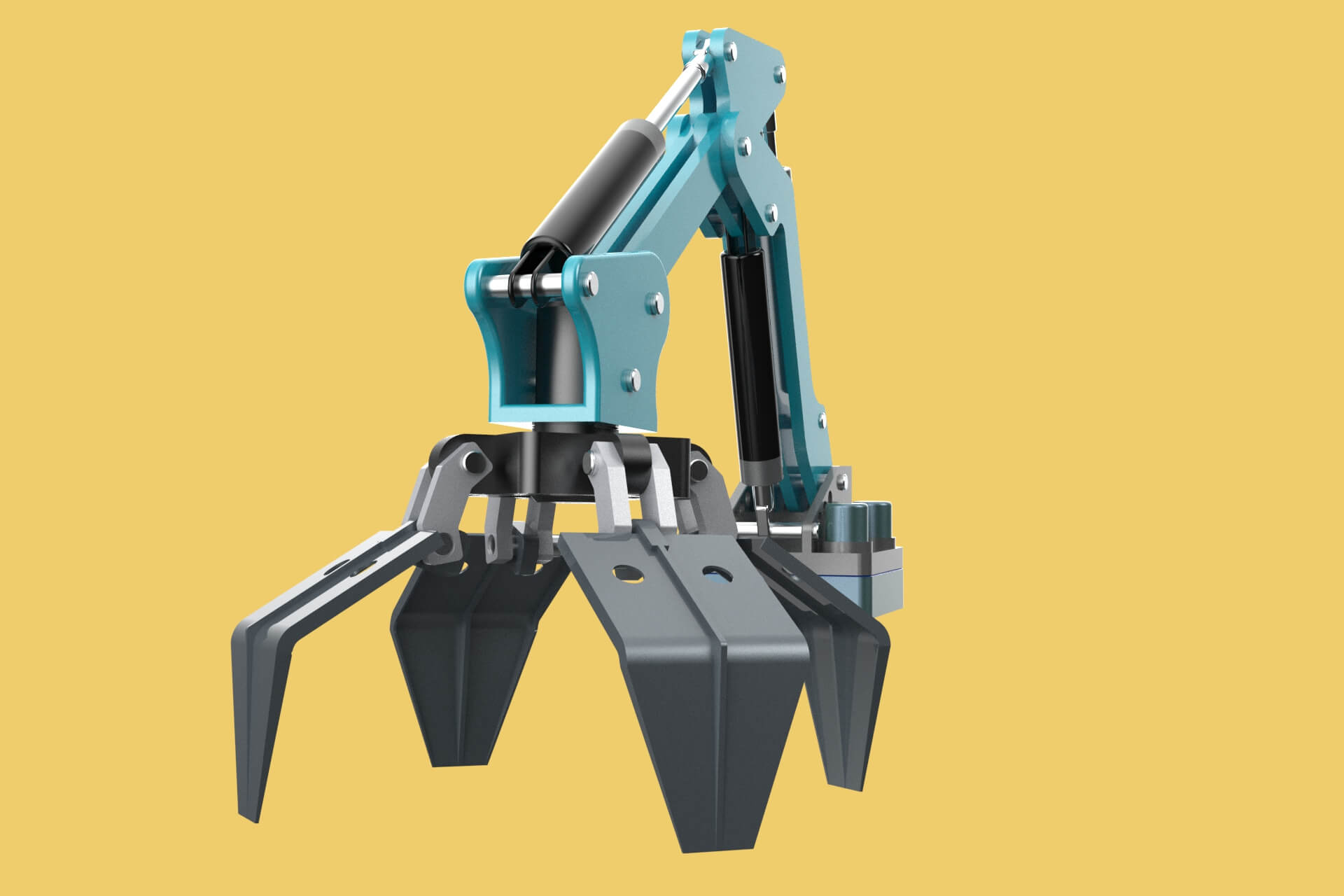 Scrap Rubbish Garbage Waste Loader Grabber Crane Lifting Ton - 3D Model ...