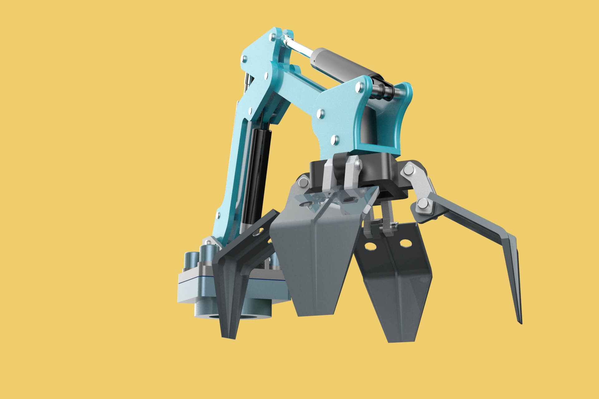 Scrap Rubbish Garbage Waste Loader Grabber Crane Lifting Ton - 3D Model ...