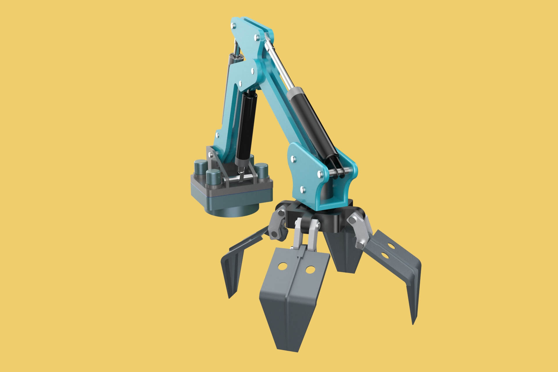 Scrap Rubbish Garbage Waste Loader Grabber Crane Lifting Ton - 3D Model ...