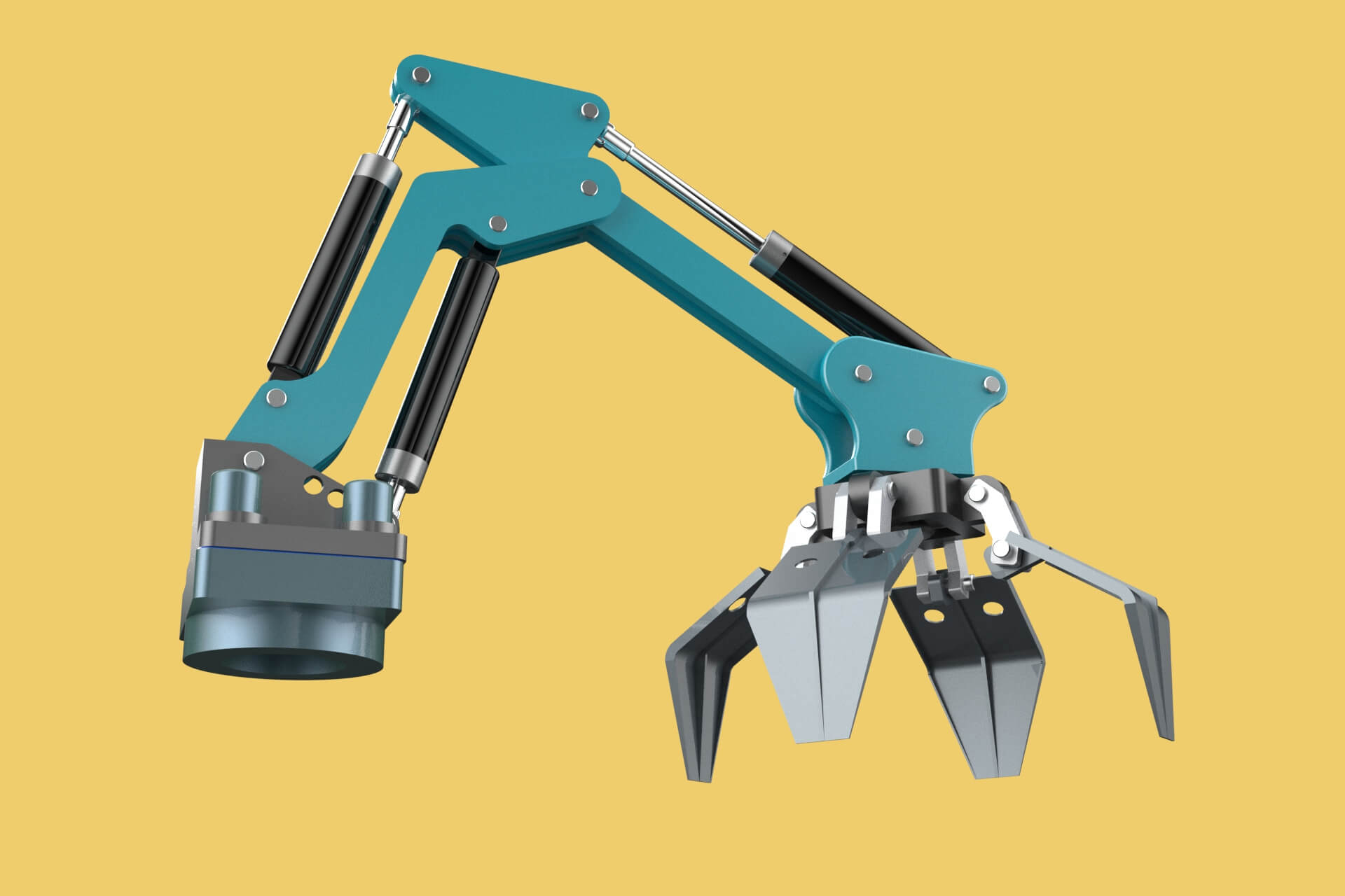 Scrap Rubbish Garbage Waste Loader Grabber Crane Lifting Ton - 3D Model ...