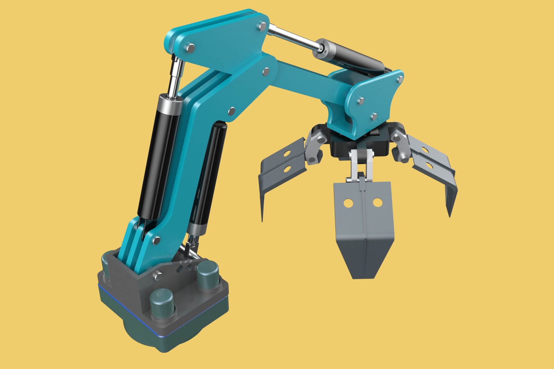 Scrap Rubbish Garbage Waste Loader Grabber Crane Lifting Ton - 3D Model ...