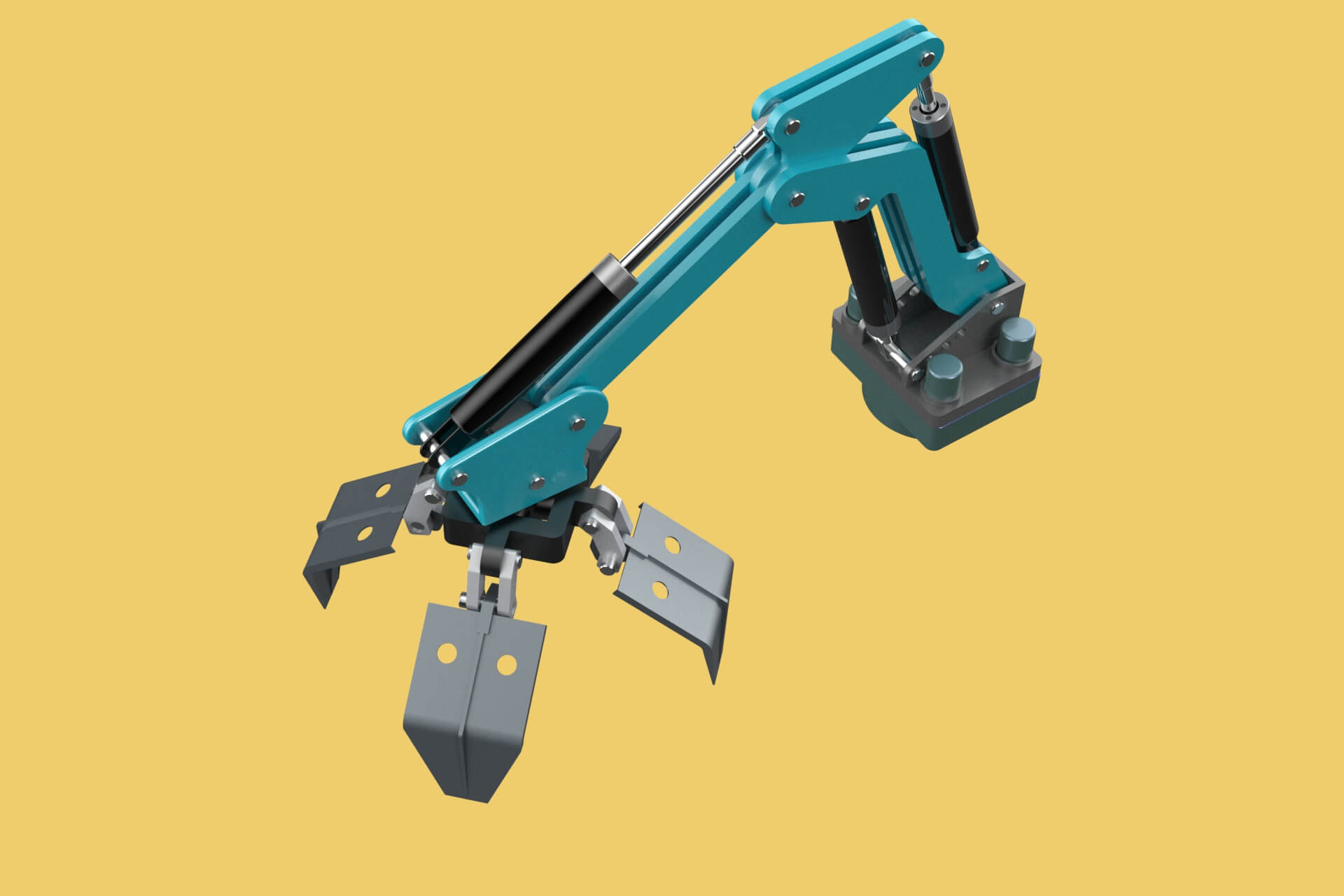 Scrap Rubbish Garbage Waste Loader Grabber Crane Lifting Ton - 3D Model ...