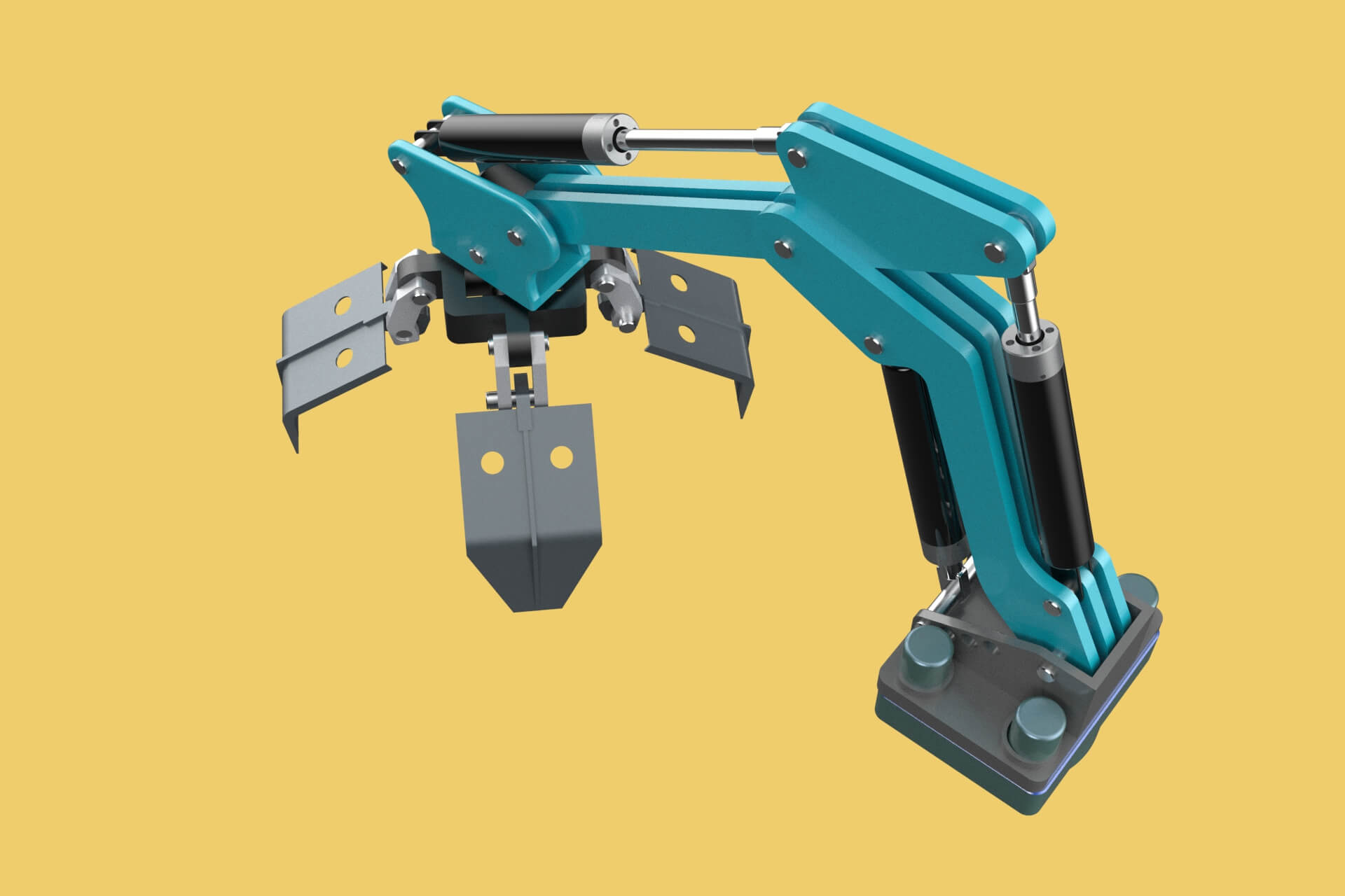 Scrap Rubbish Garbage Waste Loader Grabber Crane Lifting Ton - 3D Model ...