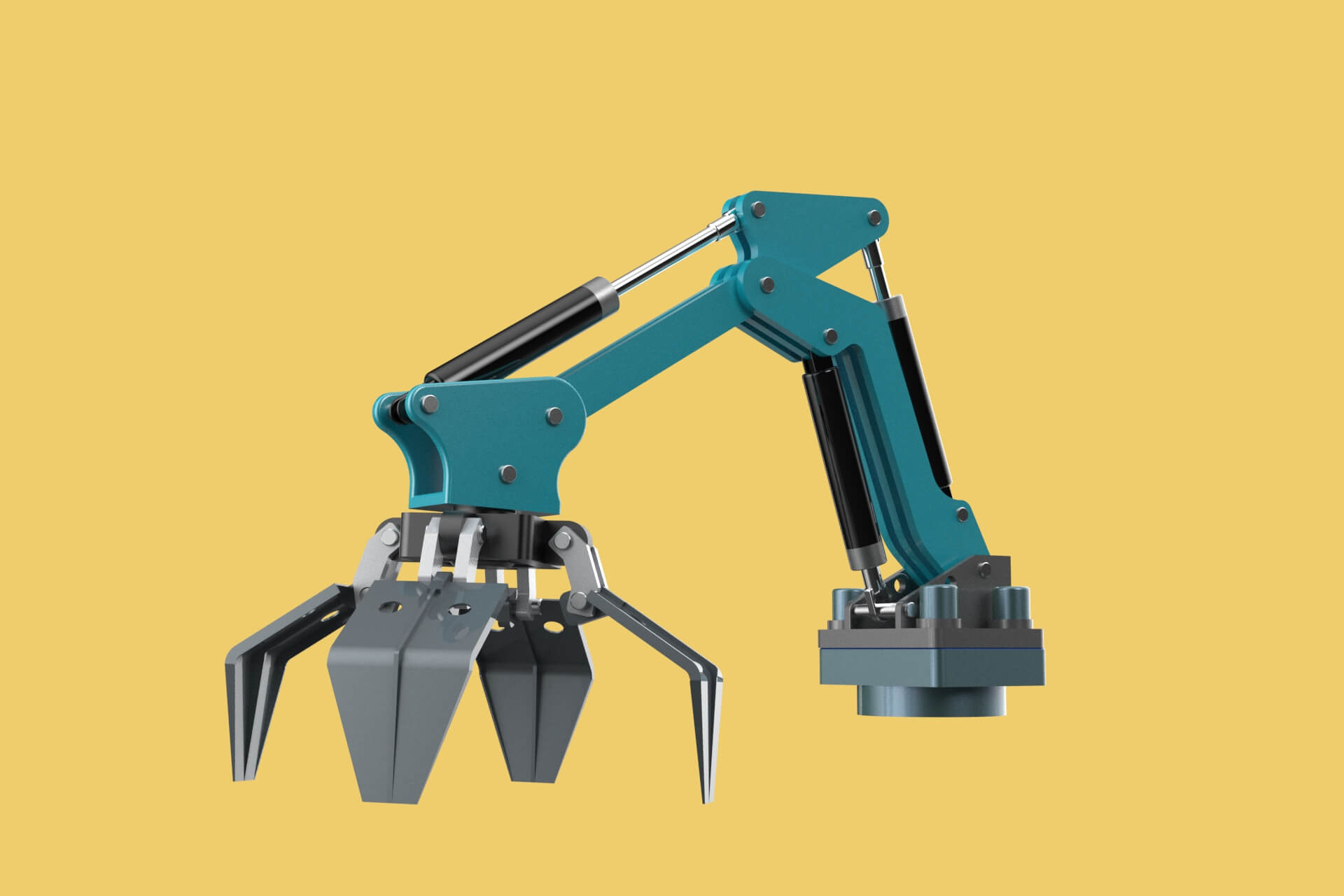 Scrap Rubbish Garbage Waste Loader Grabber Crane Lifting Ton - 3D Model ...