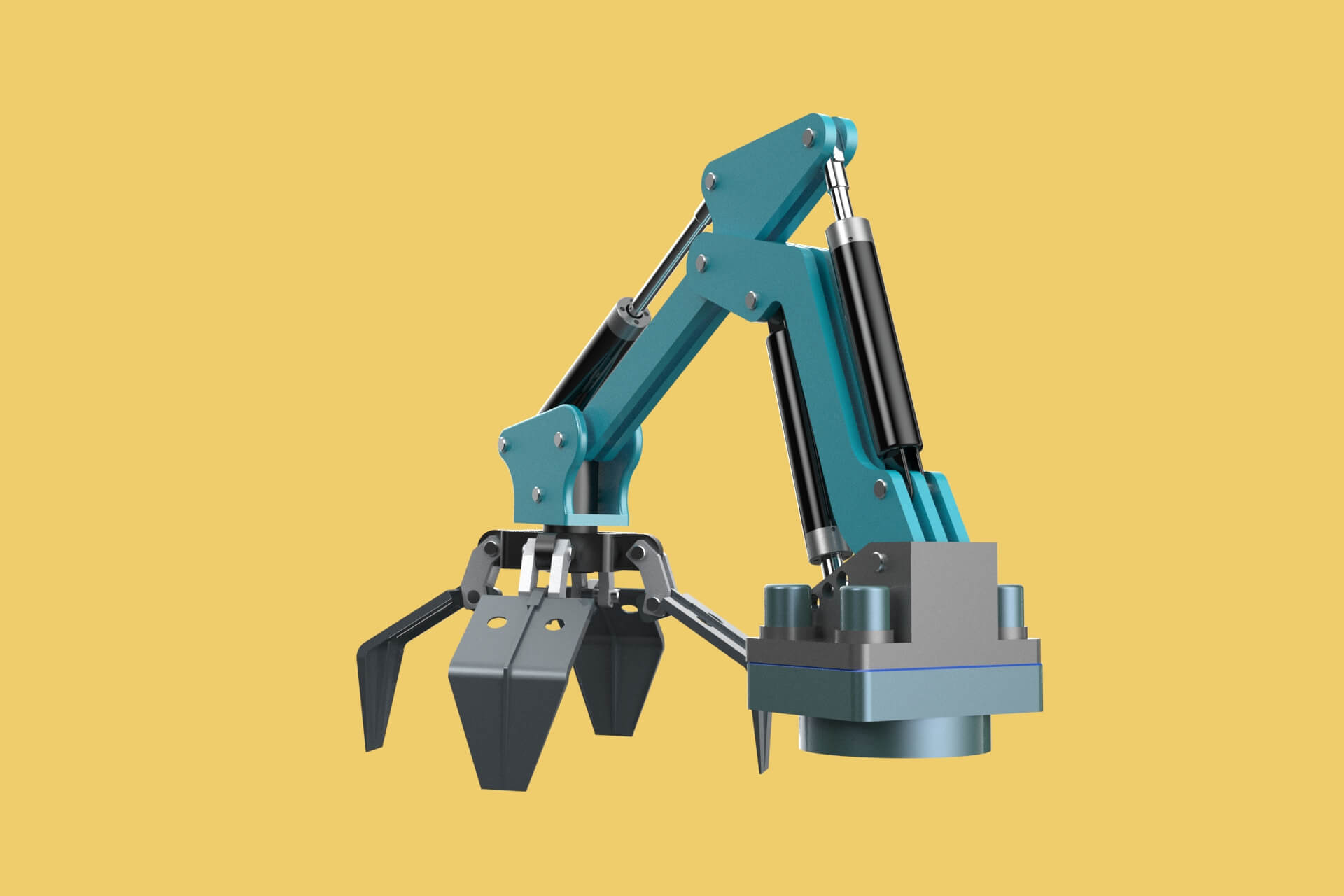 Scrap Rubbish Garbage Waste Loader Grabber Crane Lifting Ton - 3D Model ...