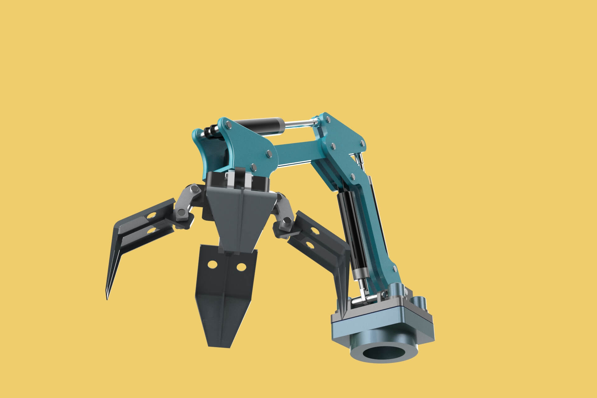 Scrap Rubbish Garbage Waste Loader Grabber Crane Lifting Ton - 3D Model ...