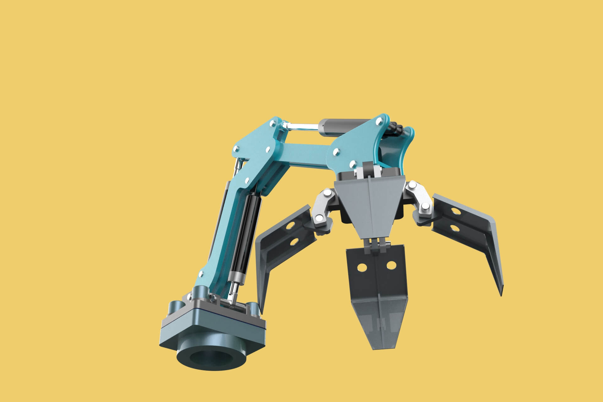 Scrap Rubbish Garbage Waste Loader Grabber Crane Lifting Ton - 3D Model ...