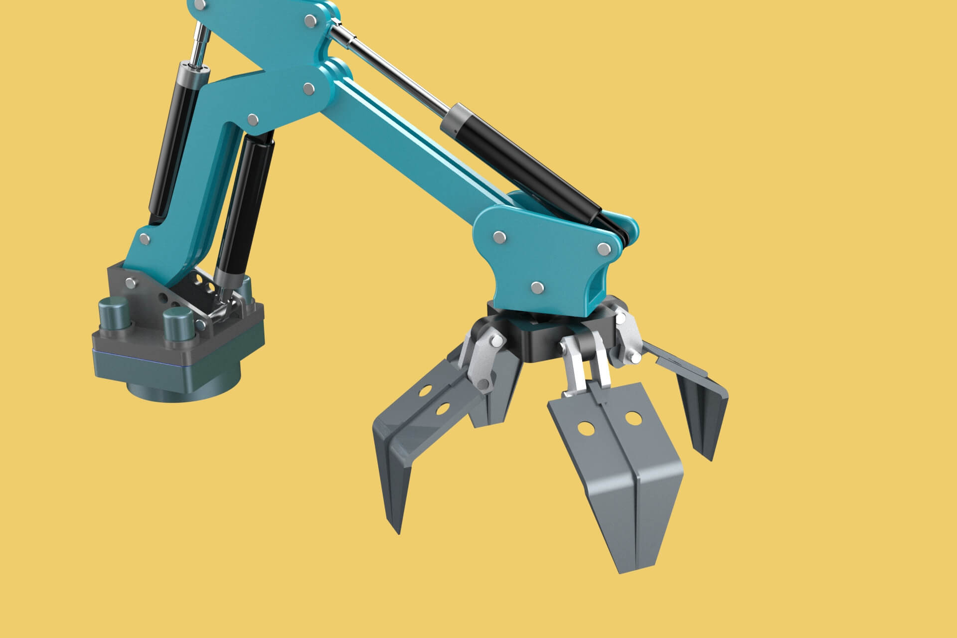 Scrap Rubbish Garbage Waste Loader Grabber Crane Lifting Ton - 3D Model ...