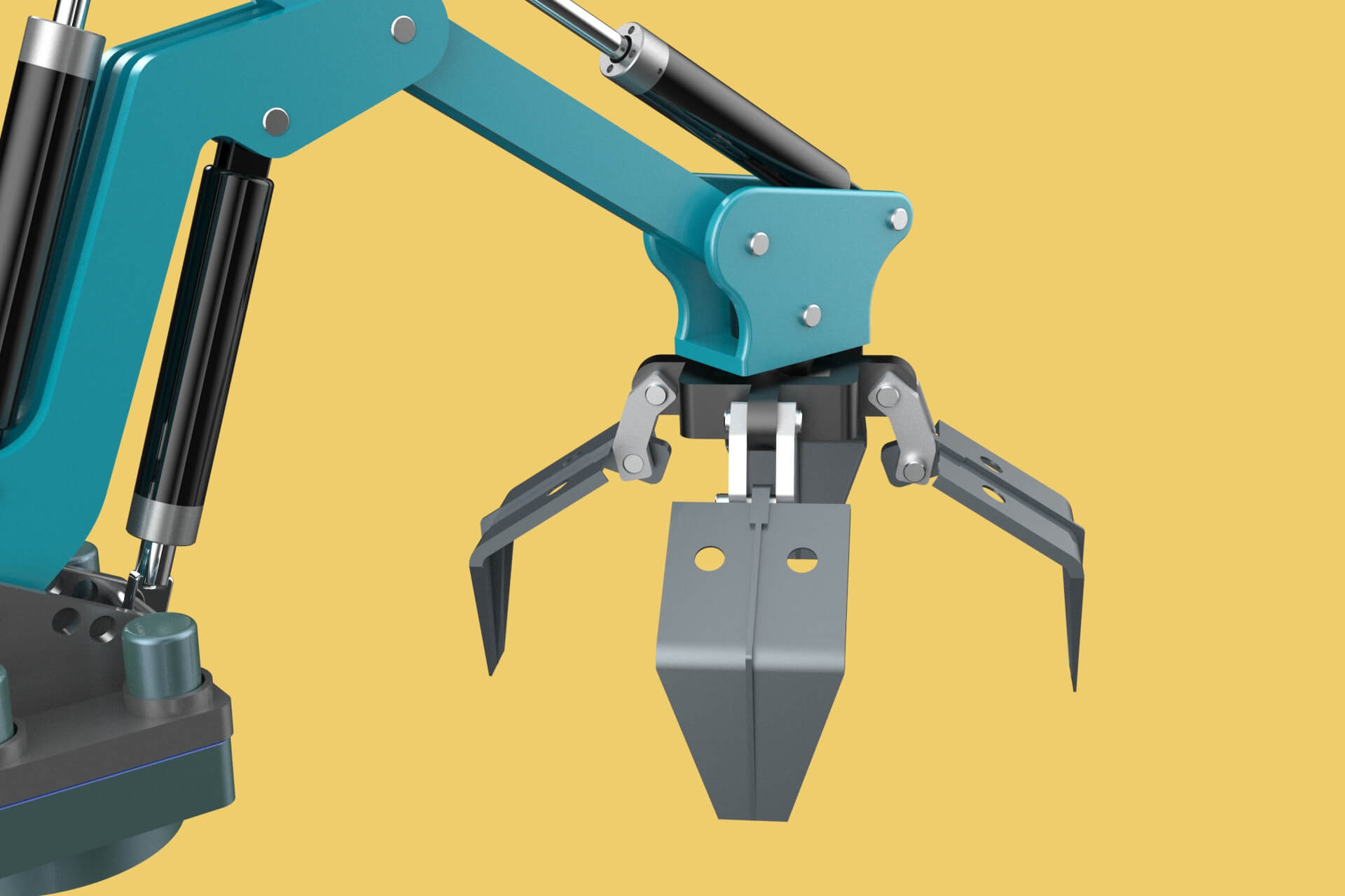 Scrap Rubbish Garbage Waste Loader Grabber Crane Lifting Ton - 3D Model ...