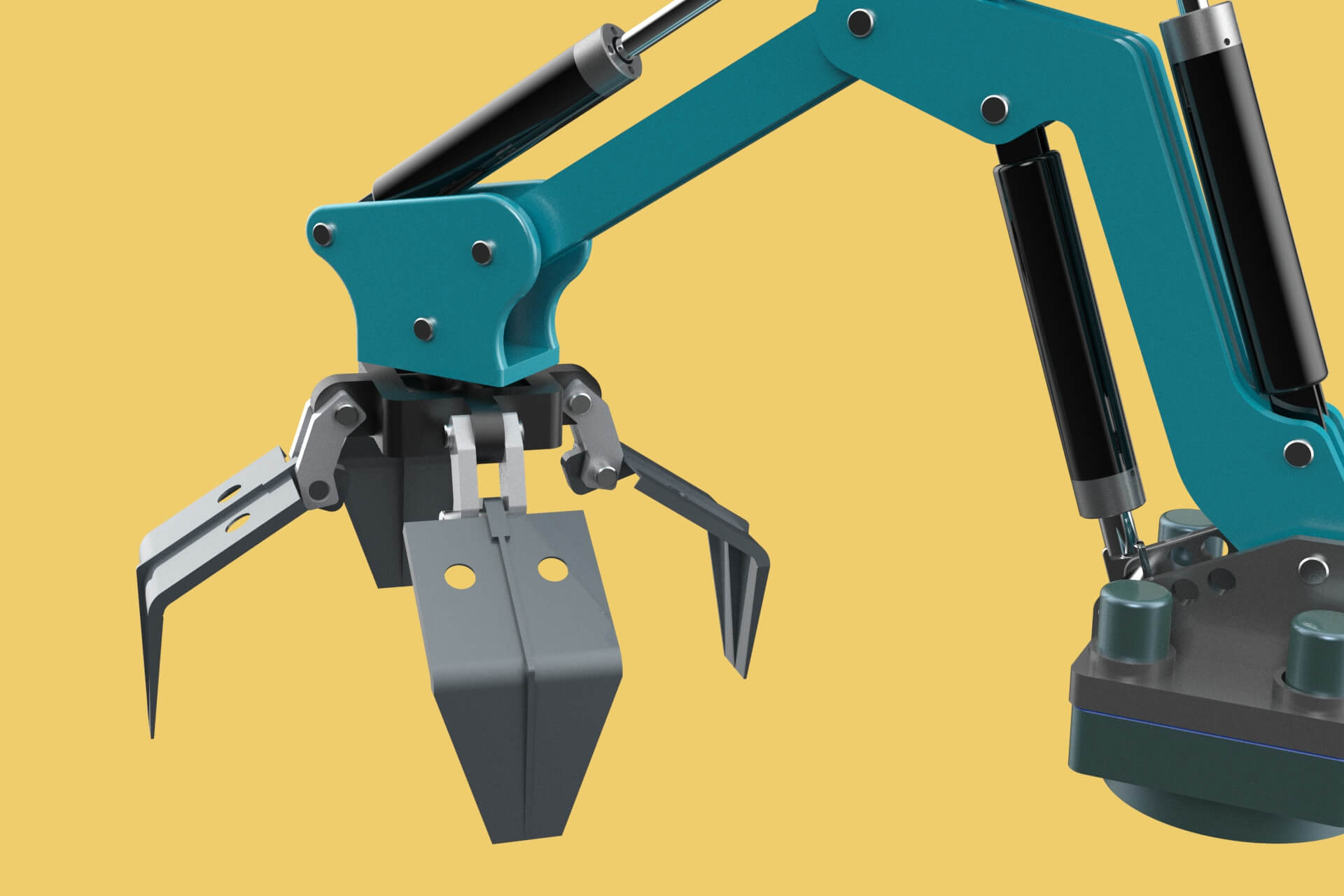 Scrap Rubbish Garbage Waste Loader Grabber Crane Lifting Ton - 3D Model ...