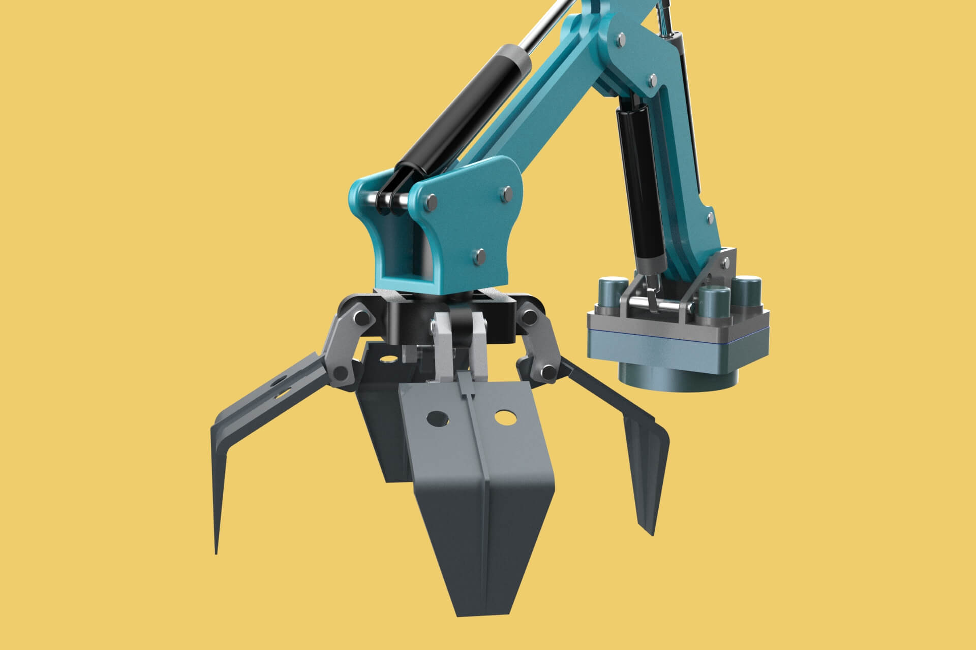 Scrap Rubbish Garbage Waste Loader Grabber Crane Lifting Ton - 3D Model ...