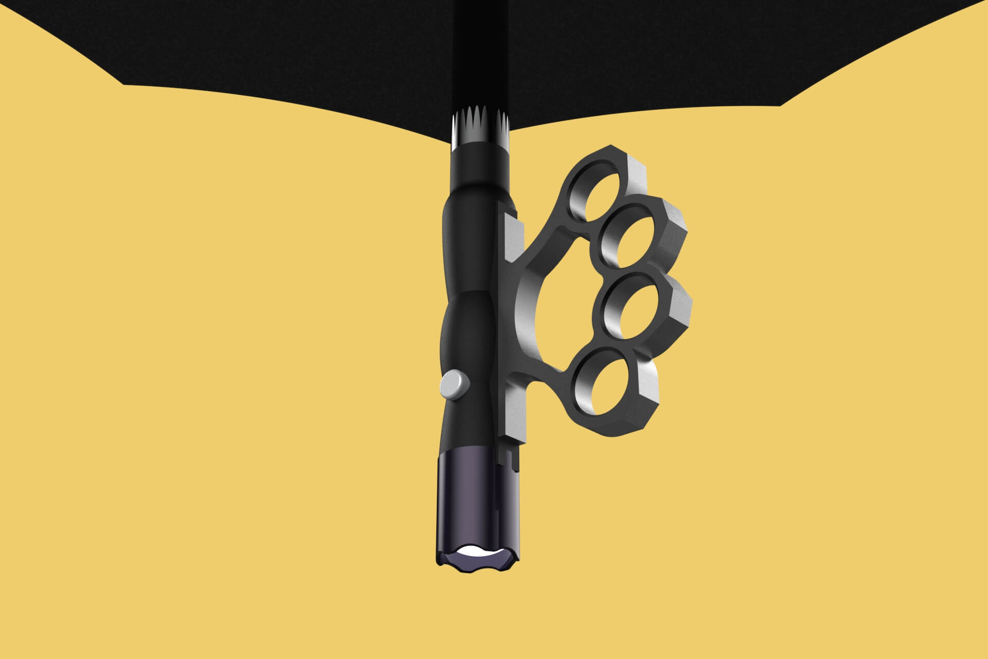 Self Defense Umbrella Safety Finger Hole Grip Light Torch - 3D Model by ...