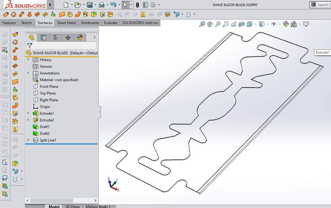 Razor Blade - 3D Model by surf3d