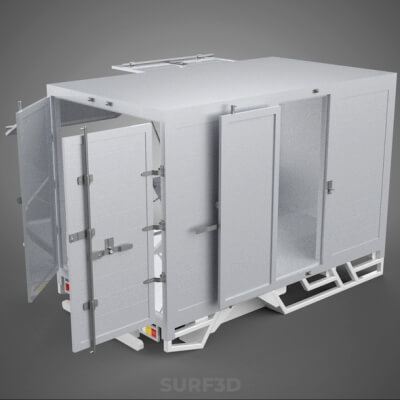 Slide Panel Gate Loader Drop Sliding Side Door Box Truck Car - 3D Model ...