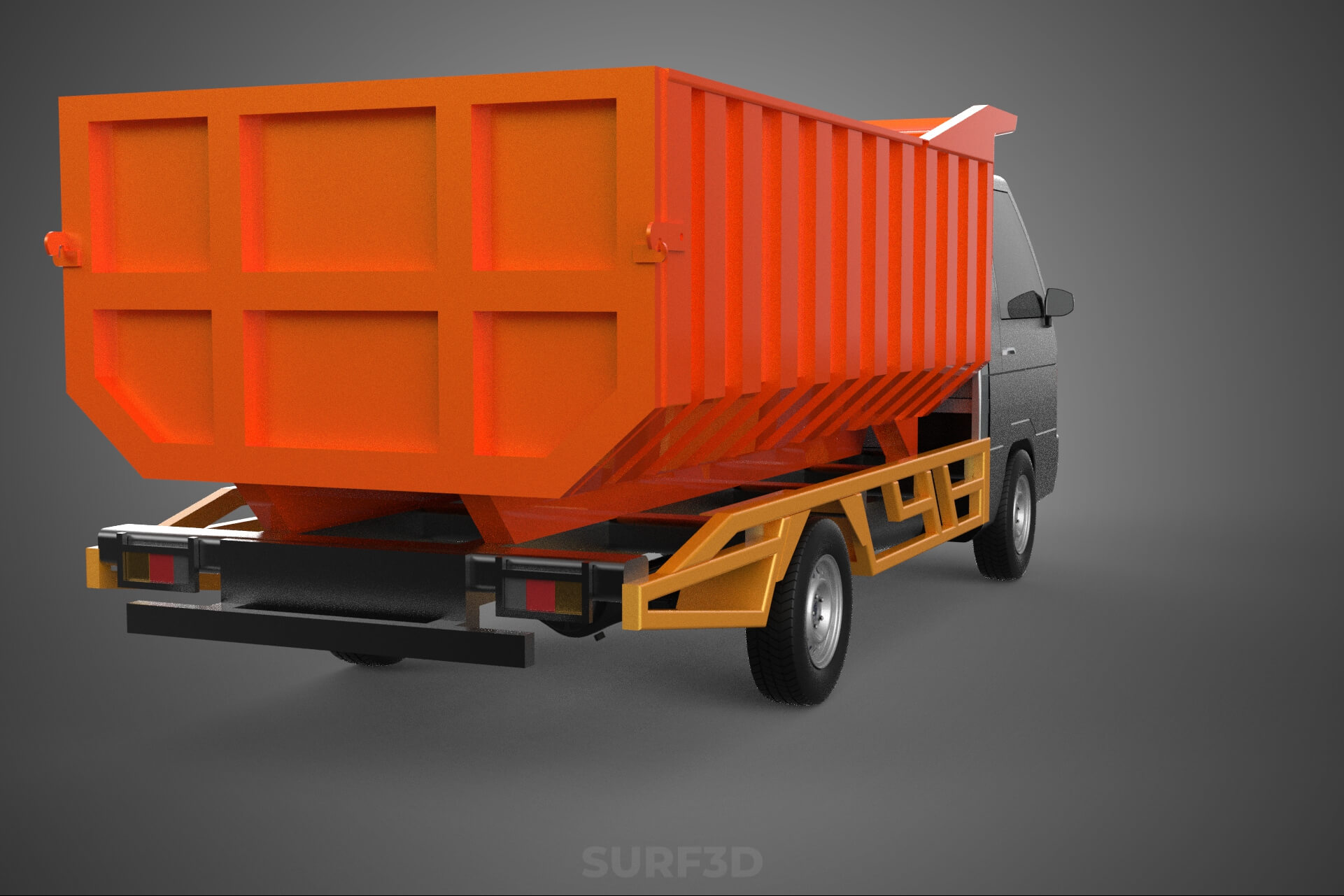 Small Tipper Dump Truck Pick Up Hydraulic Container Car Skip - 3D Model ...