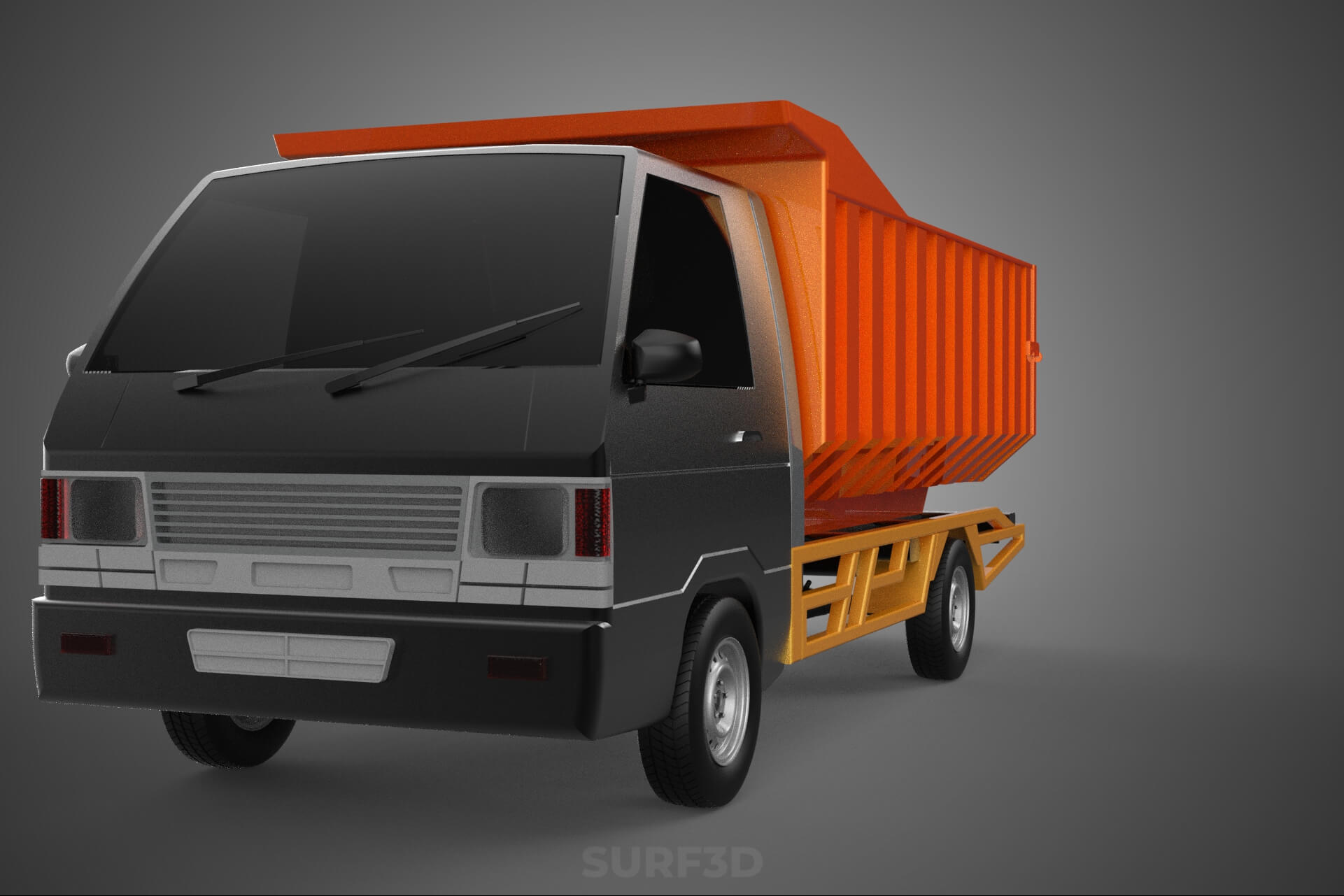 Small Tipper Dump Truck Pick Up Hydraulic Container Car Skip - 3D Model ...
