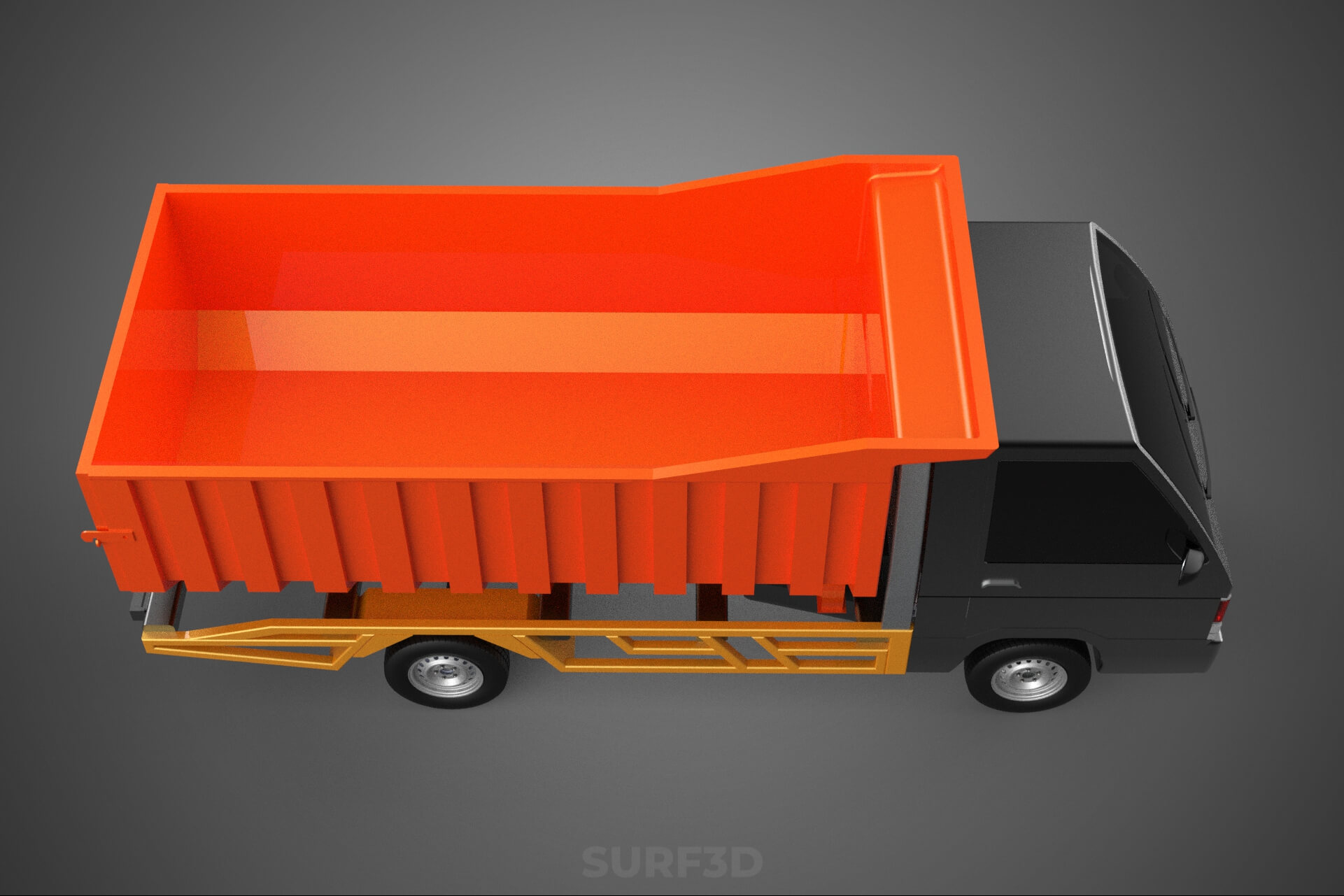 Small Tipper Dump Truck Pick Up Hydraulic Container Car Skip - 3D Model ...