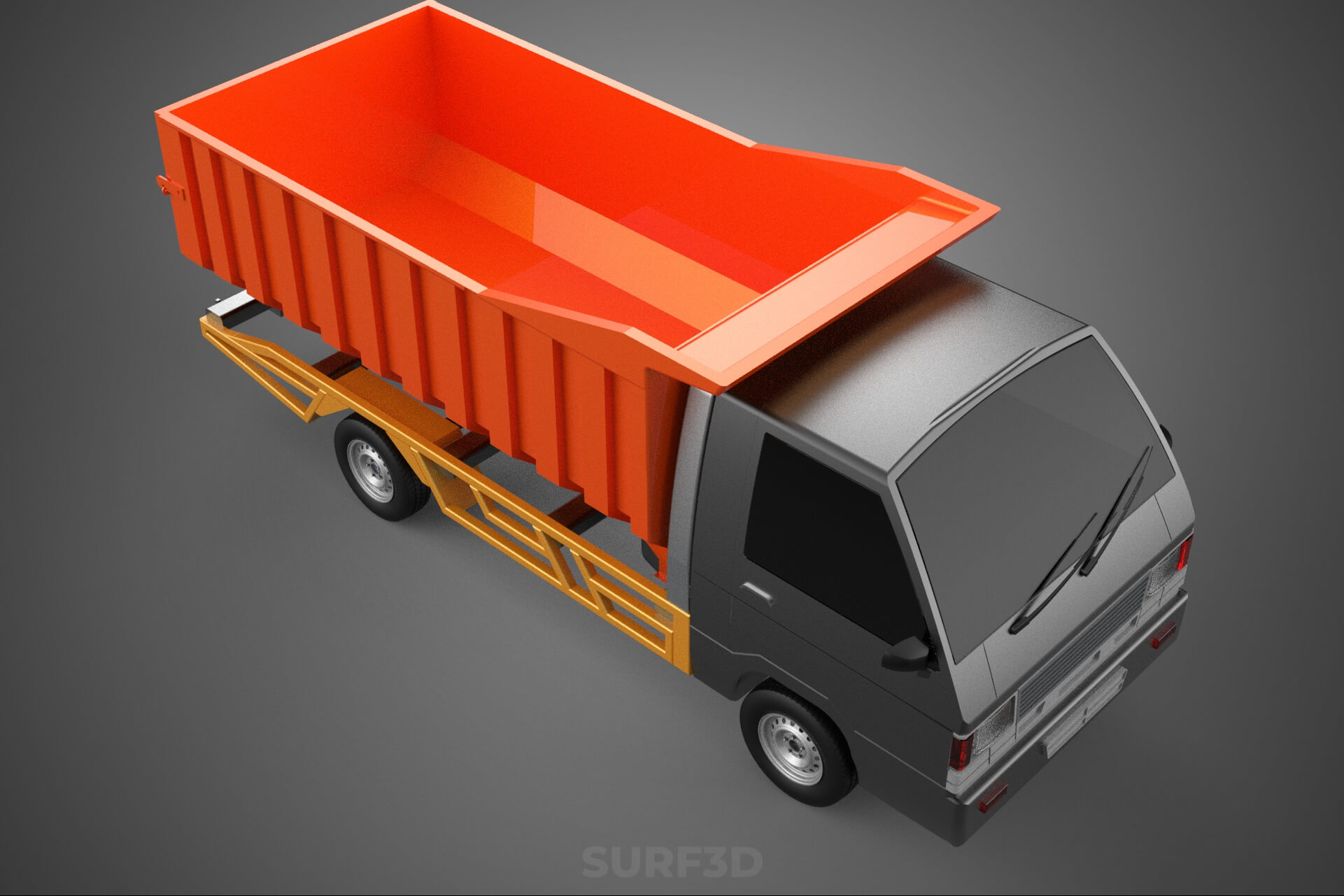 Small Tipper Dump Truck Pick Up Hydraulic Container Car Skip - 3D Model ...