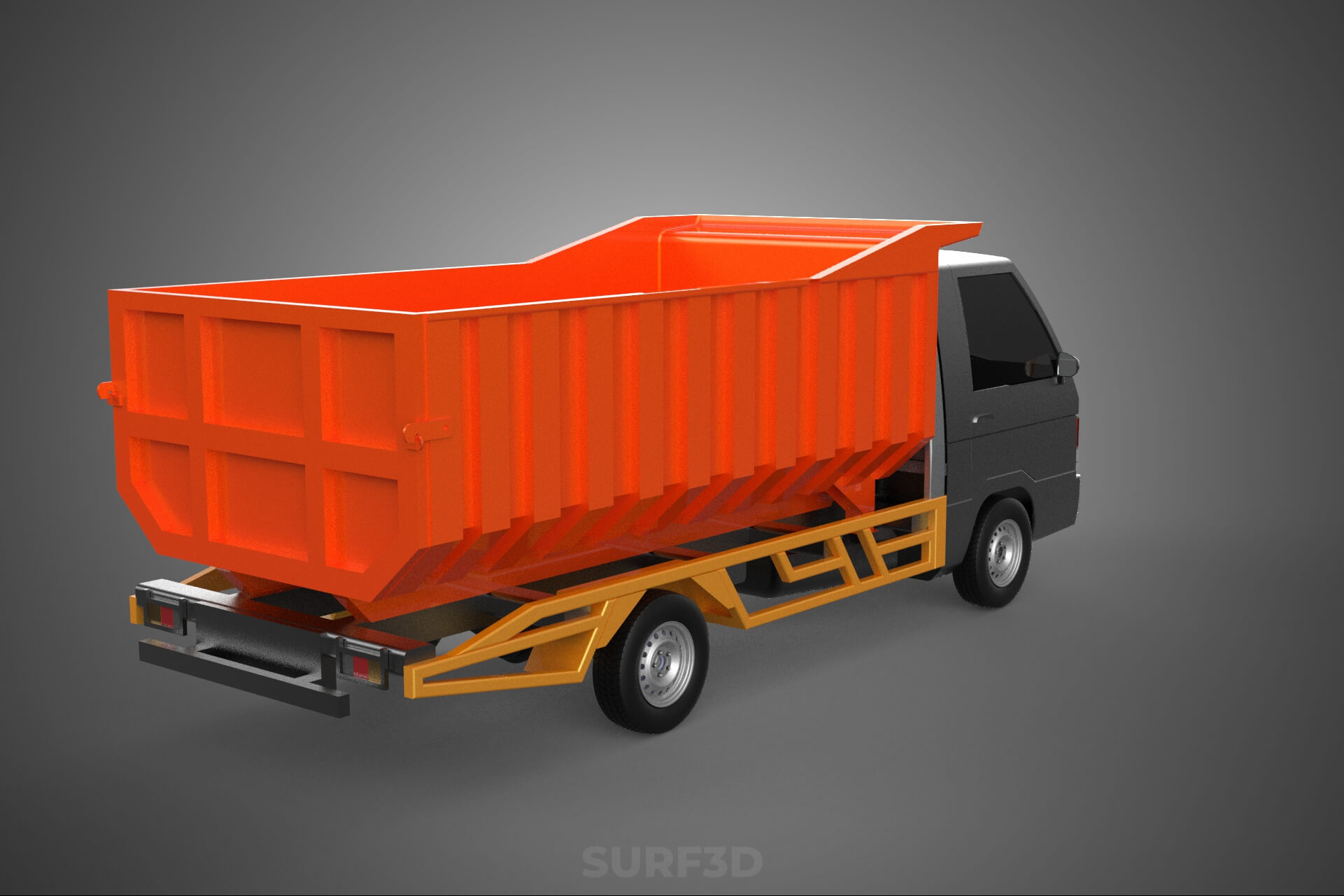 Small Tipper Dump Truck Pick Up Hydraulic Container Car Skip - 3D Model ...