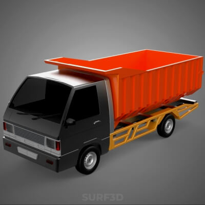 Small Tipper Dump Truck Pick Up Hydraulic Container Car Skip - 3D Model ...