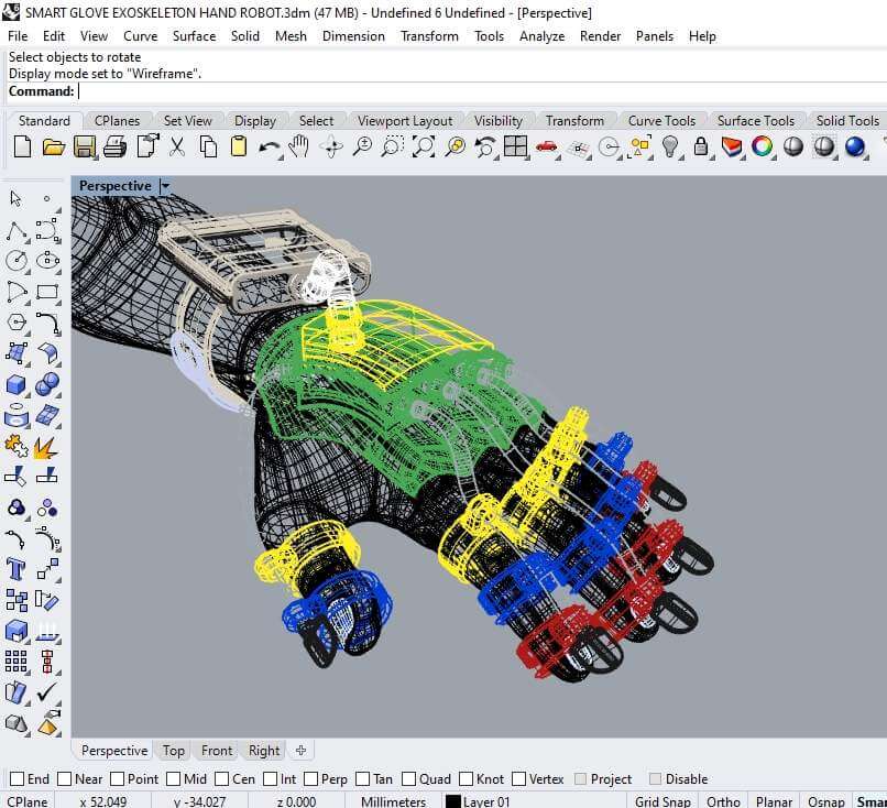 Smart Glove Exoskeleton Hand Robot - 3D Model by surf3d
