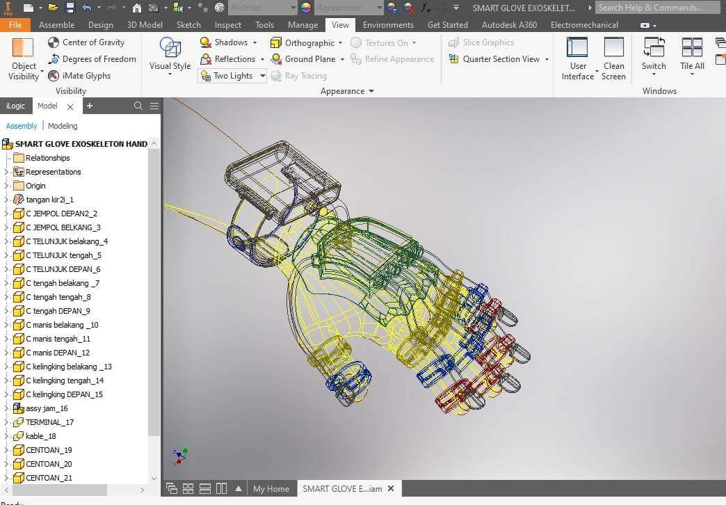 Smart Glove Exoskeleton Hand Robot - 3D Model by surf3d