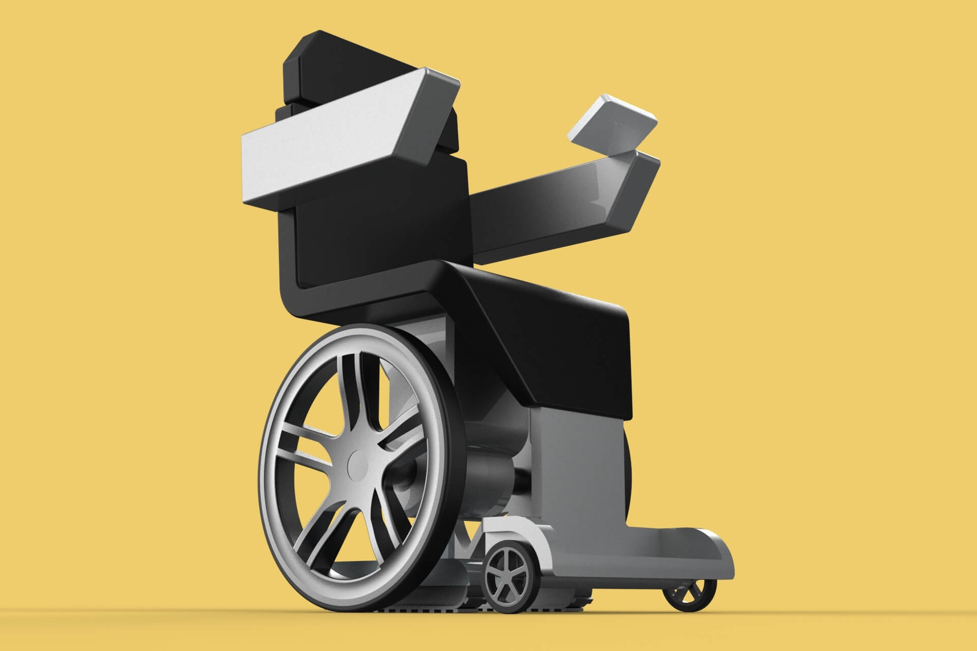 Smart Wheelchair Electric Autonomous Robot Climbing Stairs - 3D Model ...