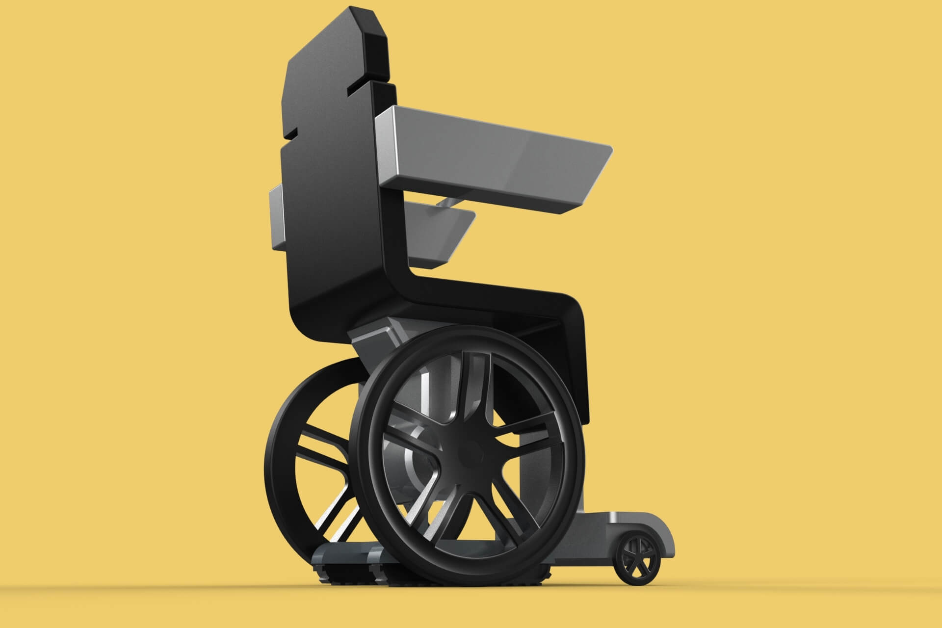 Smart Wheelchair Electric Autonomous Robot Climbing Stairs - 3D Model ...