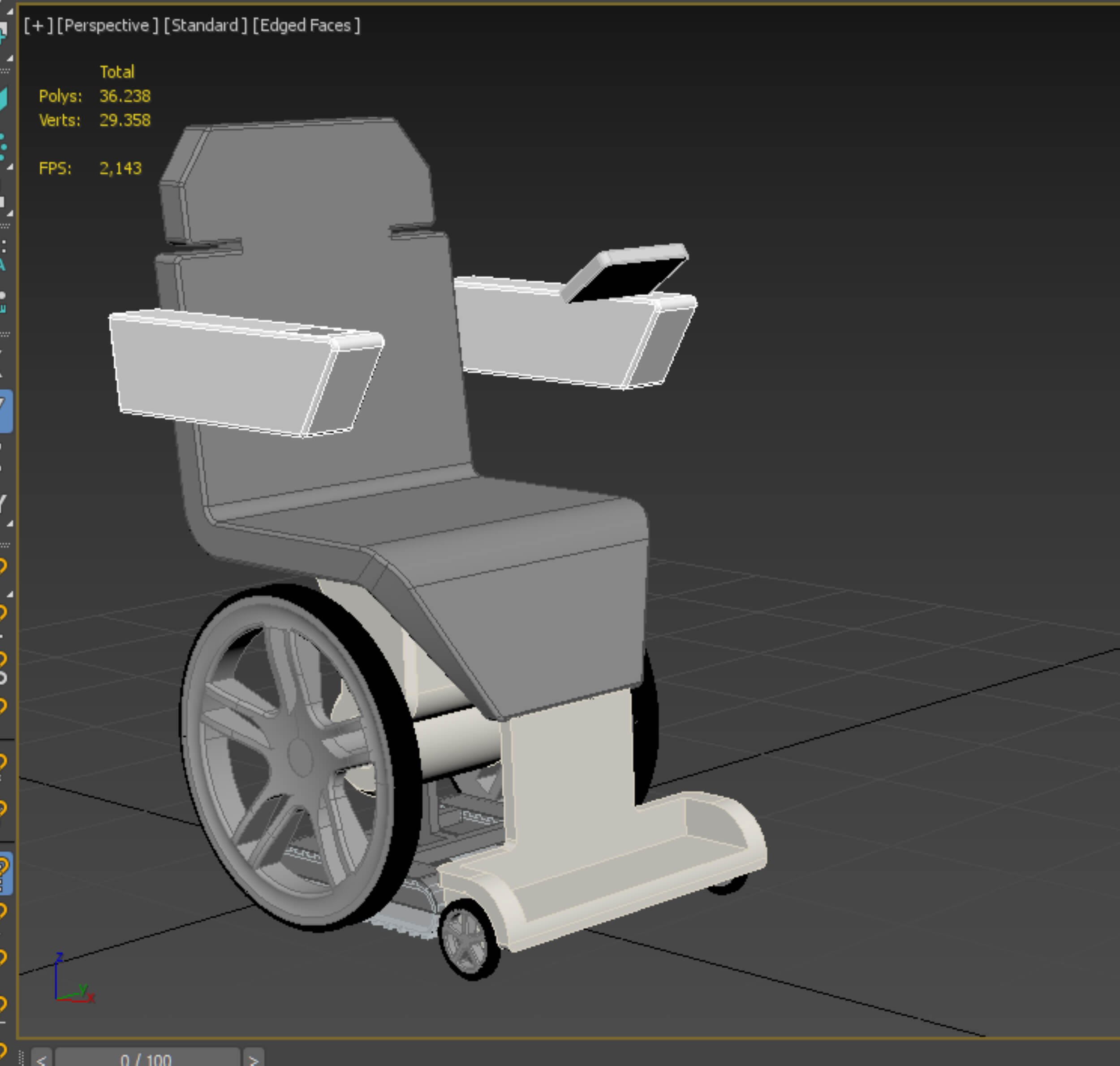 Smart Wheelchair Electric Autonomous Robot Climbing Stairs - 3D Model ...