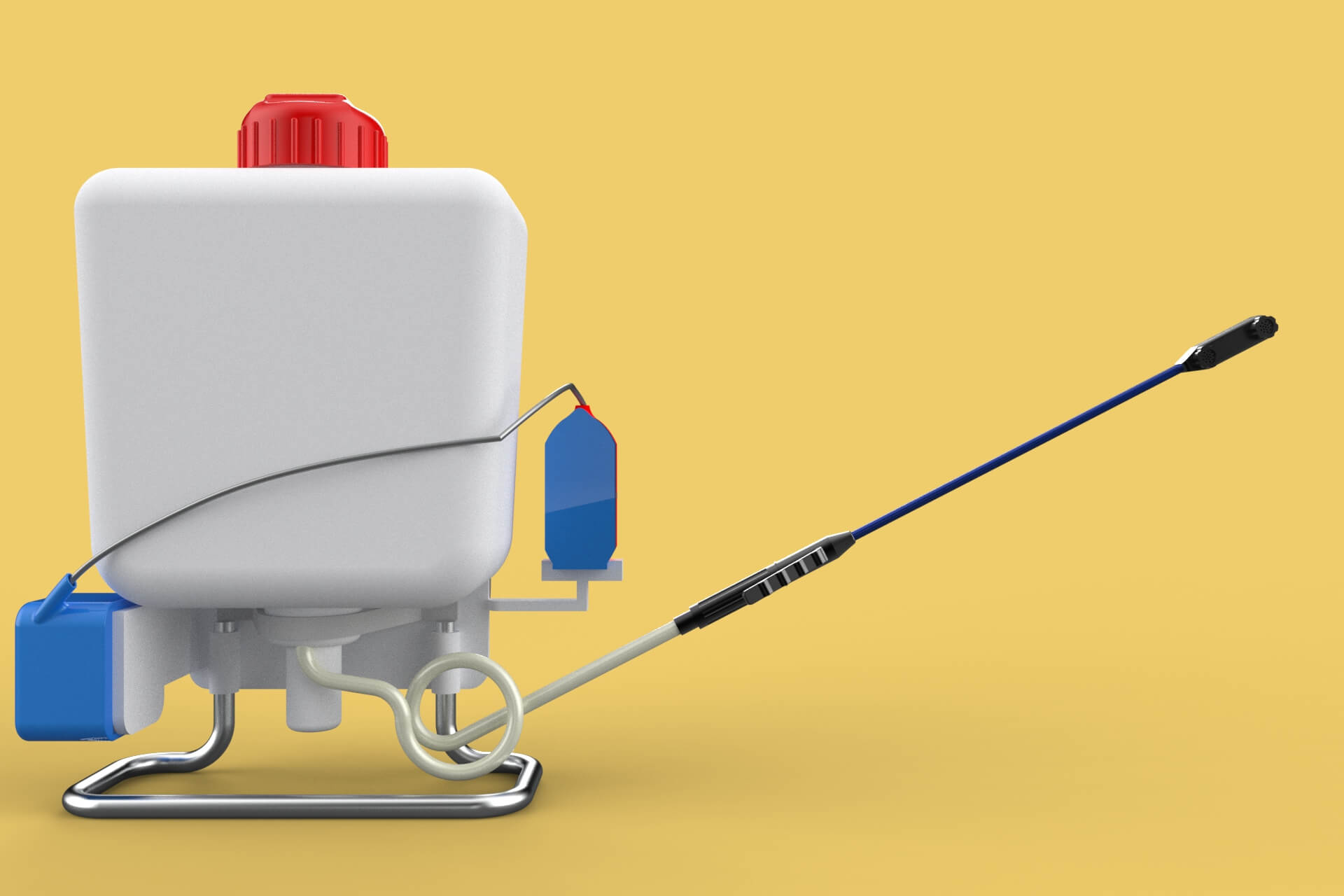 Solar Cell Electric Knapsack Sprayer Tank Pump Motor Battery - 3D Model ...