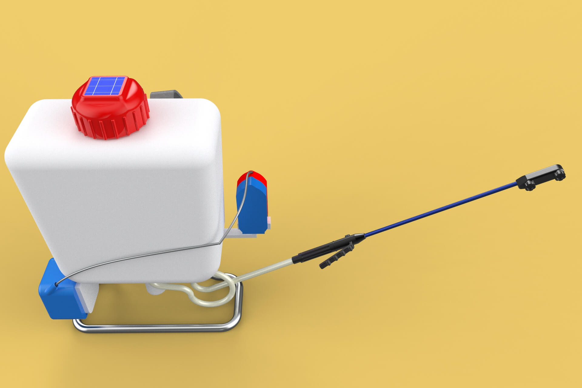 Solar Cell Electric Knapsack Sprayer Tank Pump Motor Battery - 3D Model ...