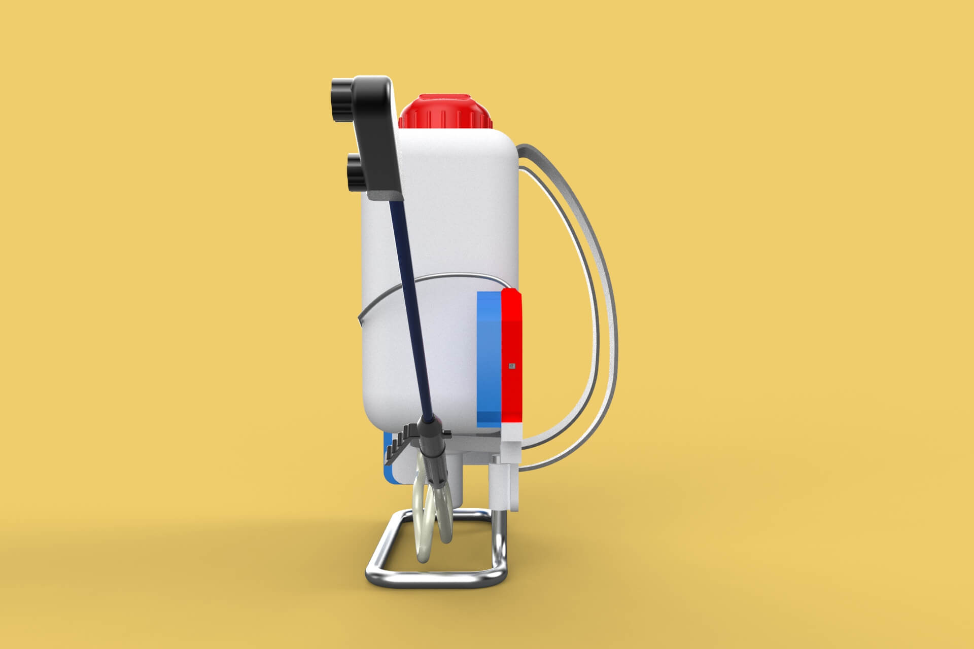 Solar Cell Electric Knapsack Sprayer Tank Pump Motor Battery - 3D Model ...