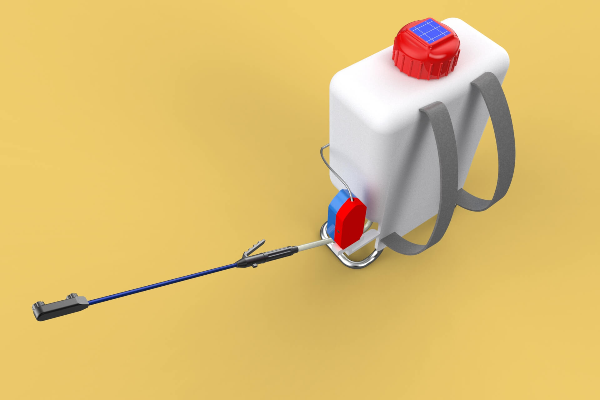 Solar Cell Electric Knapsack Sprayer Tank Pump Motor Battery - 3D Model ...