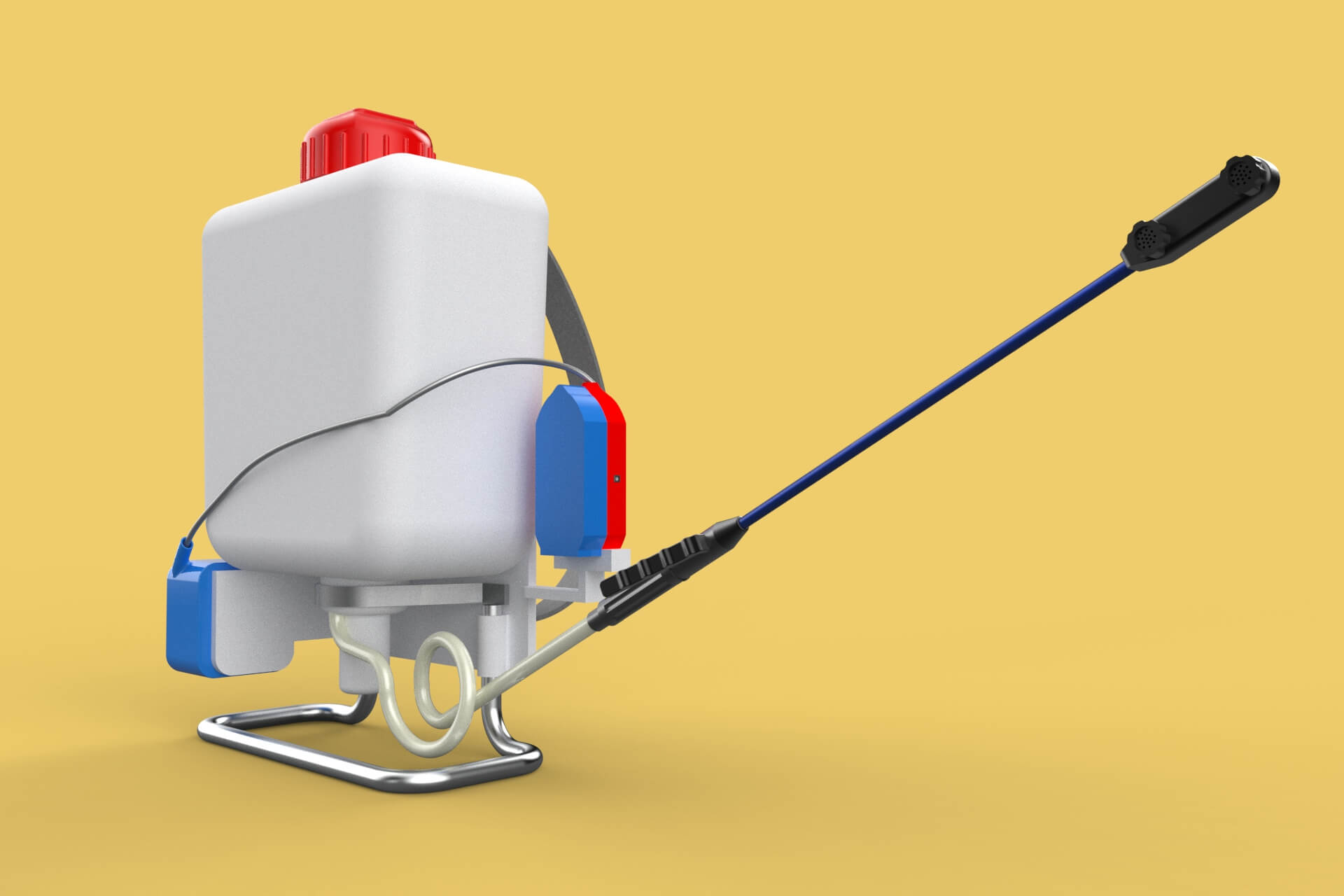 Solar Cell Electric Knapsack Sprayer Tank Pump Motor Battery - 3D Model ...