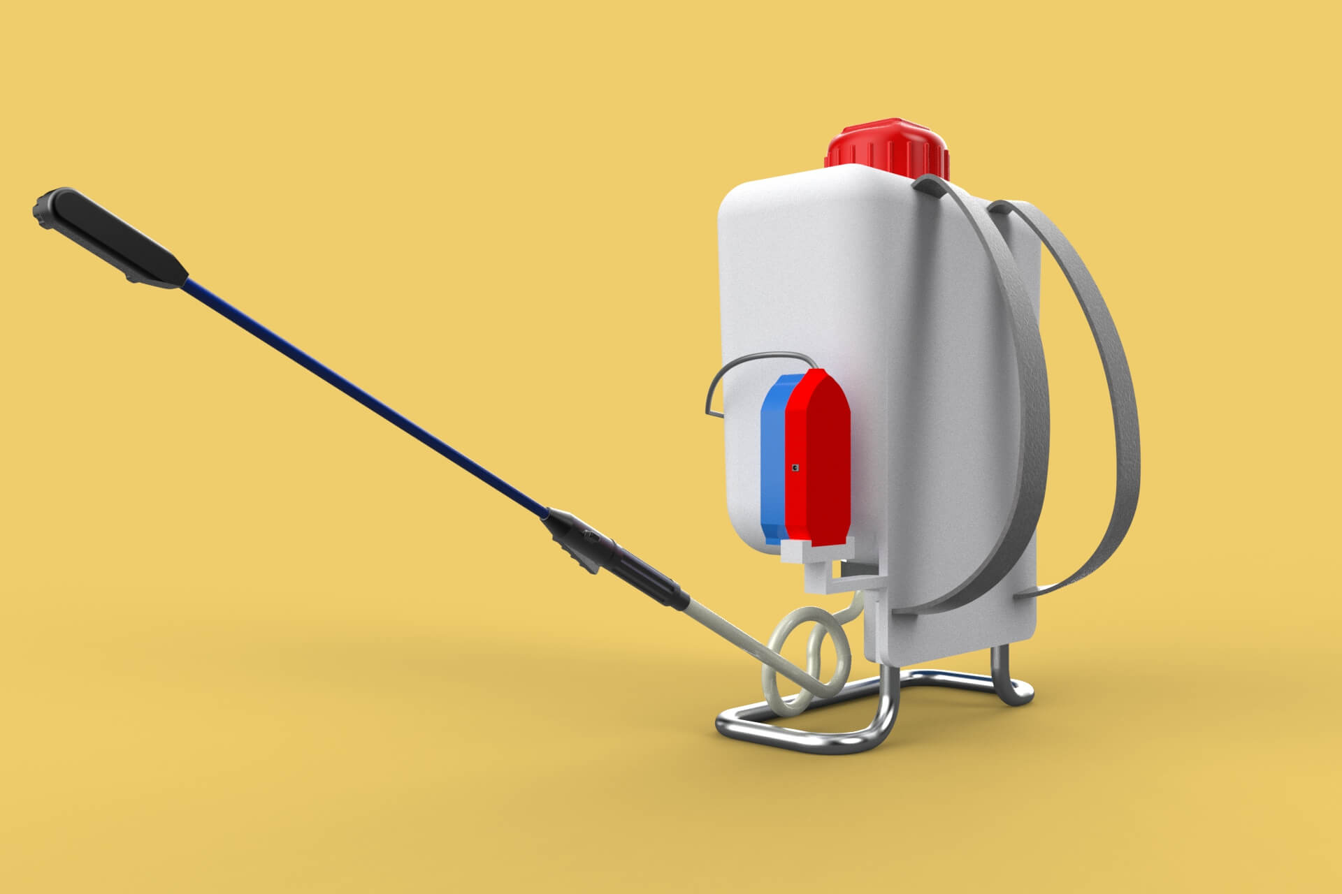 Solar Cell Electric Knapsack Sprayer Tank Pump Motor Battery - 3D Model ...