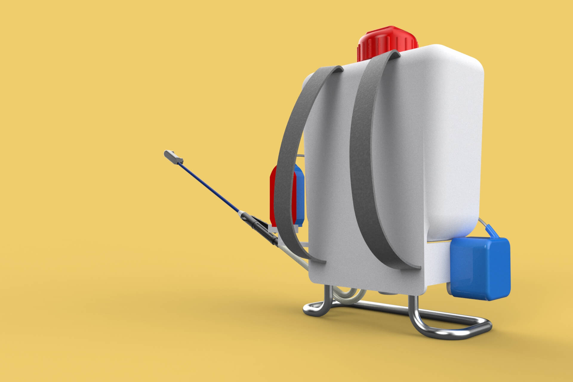 Solar Cell Electric Knapsack Sprayer Tank Pump Motor Battery - 3D Model ...