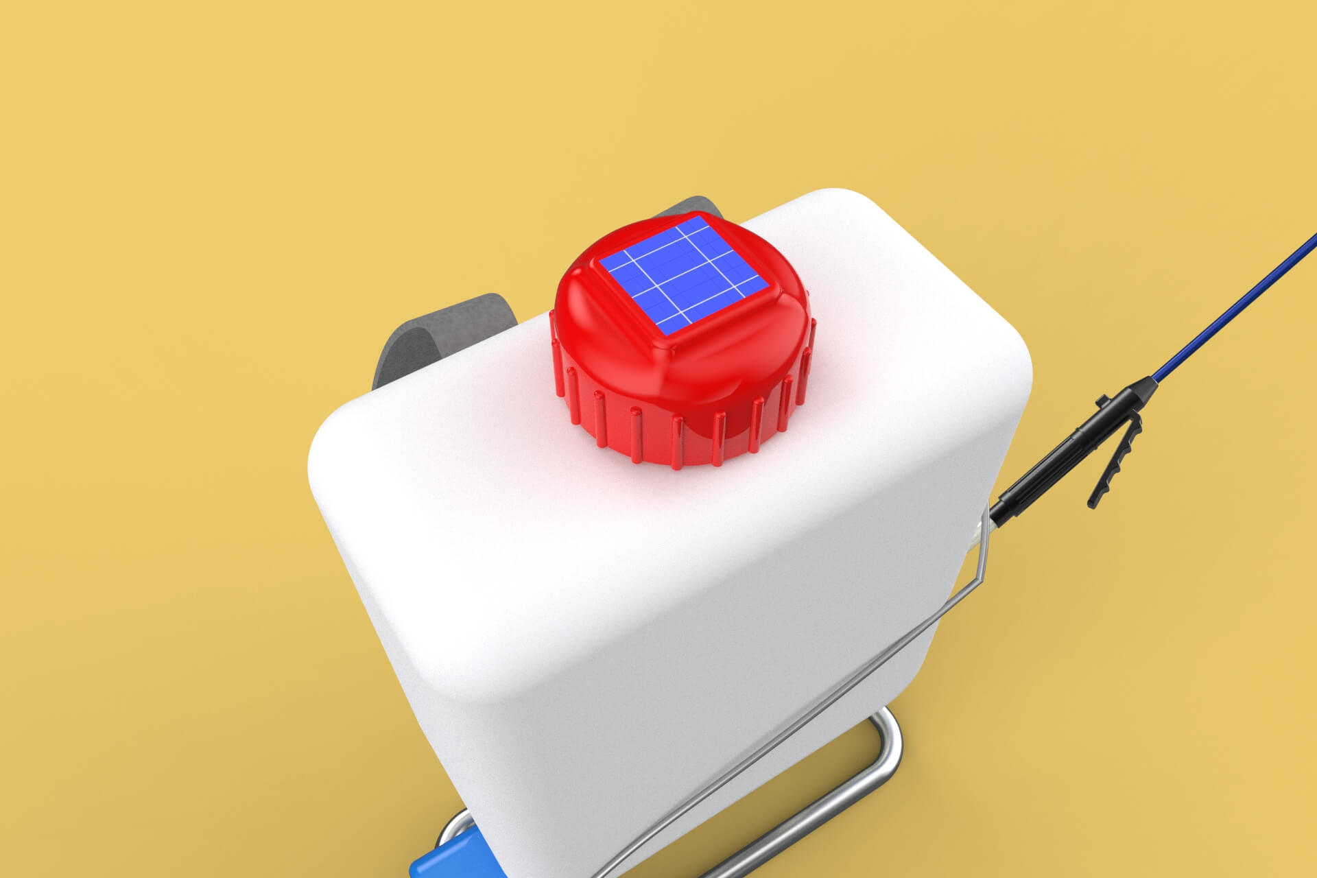 Solar Cell Electric Knapsack Sprayer Tank Pump Motor Battery - 3D Model ...