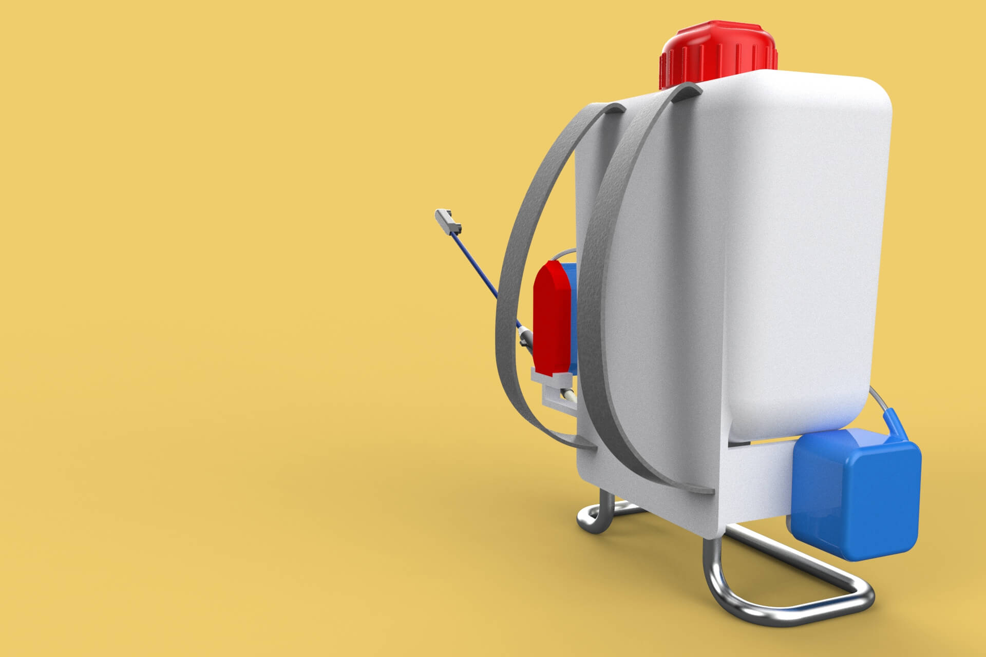 Solar Cell Electric Knapsack Sprayer Tank Pump Motor Battery - 3D Model ...