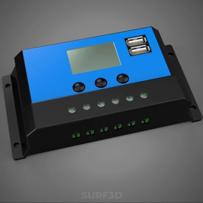 Solar Cell Panel Controller Battery Charge PWM PV Regulator - 3D Model ...