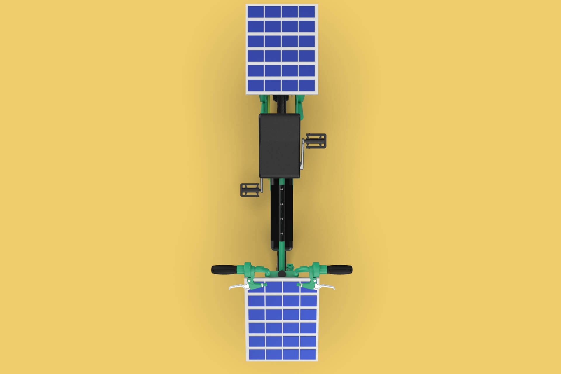 Solar Cell Panel Ebike Electric Bike Bicycle - 3D Model by surf3d