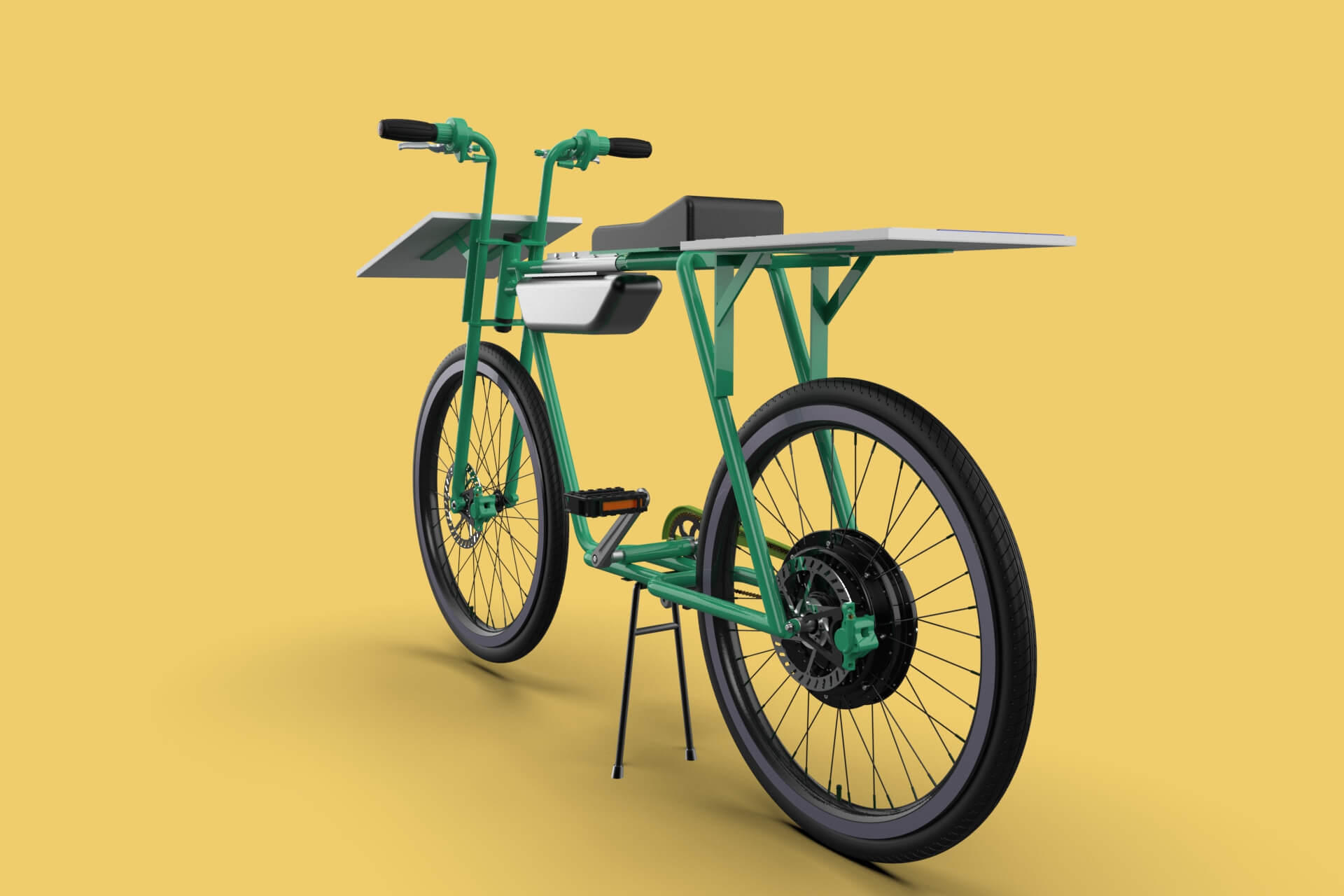 Solar Cell Panel Ebike Electric Bike Bicycle - 3D Model by surf3d