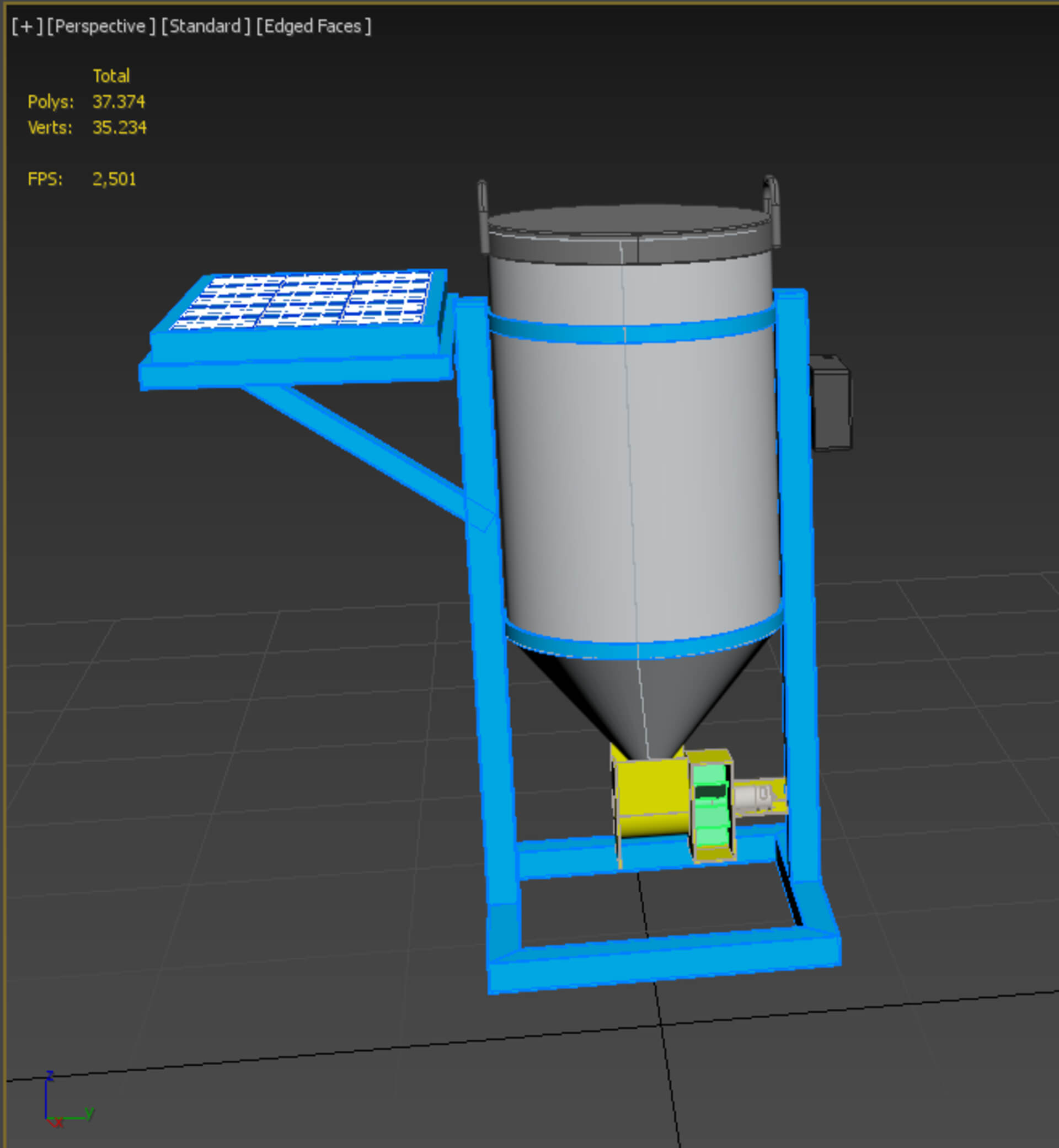 Solar Cell Powered Directional Fish Feeder Centrifugal Sprea - 3D Model ...