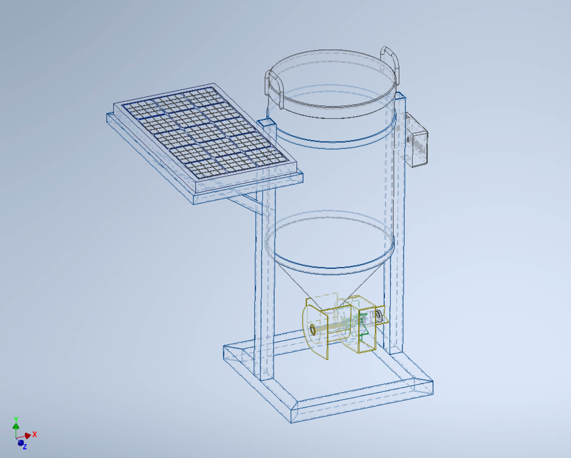 Solar Cell Powered Directional Fish Feeder Centrifugal Sprea - 3D Model ...