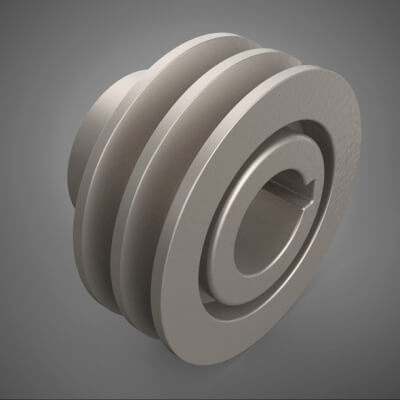 Standard 2 Two Double Groove Track Pulley Sheave Wheel Vbelt - 3D Model ...