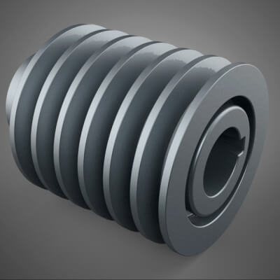 Standard 6 Six Sextuple Groove Track Pulley Sheave Wheel V B - 3D Model ...