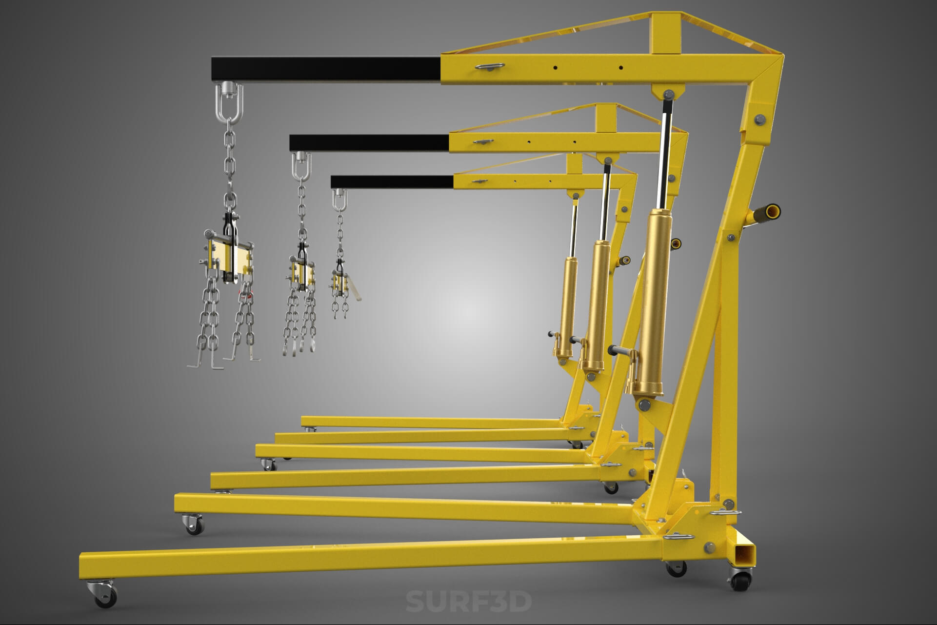 Standard Crane Engine Hoist Lift Hydraulic Leveler Balancer - 3D Model ...